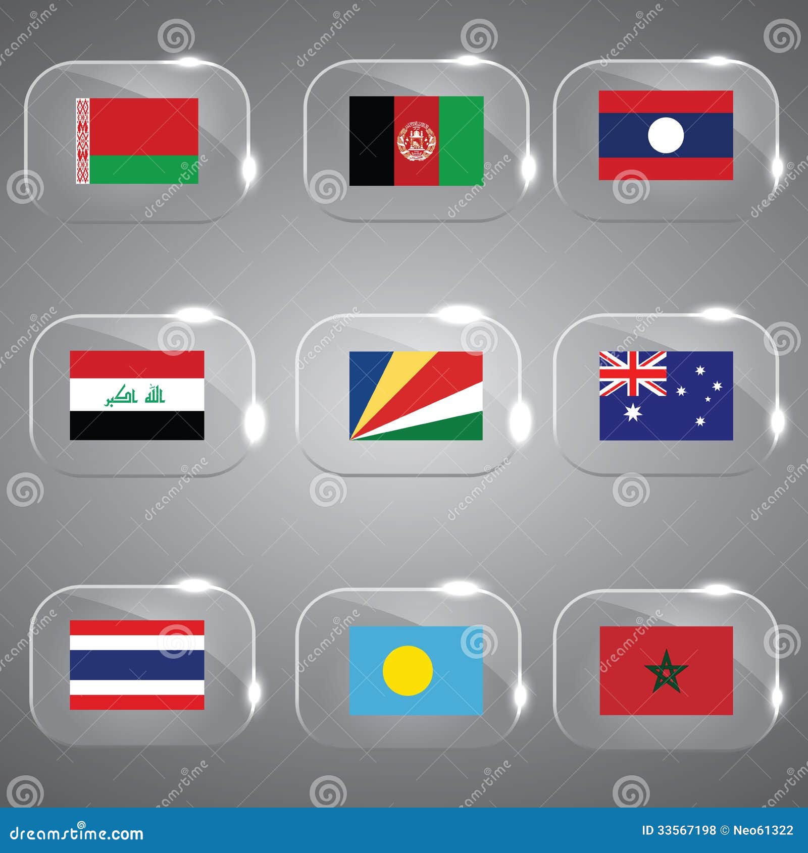 9 Flags stock vector. Illustration of africa, asia, nations - 33567198