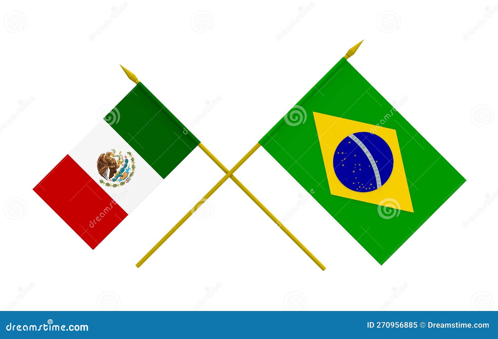 Flags, Brazil and Mexico stock illustration. Illustration of duel ...