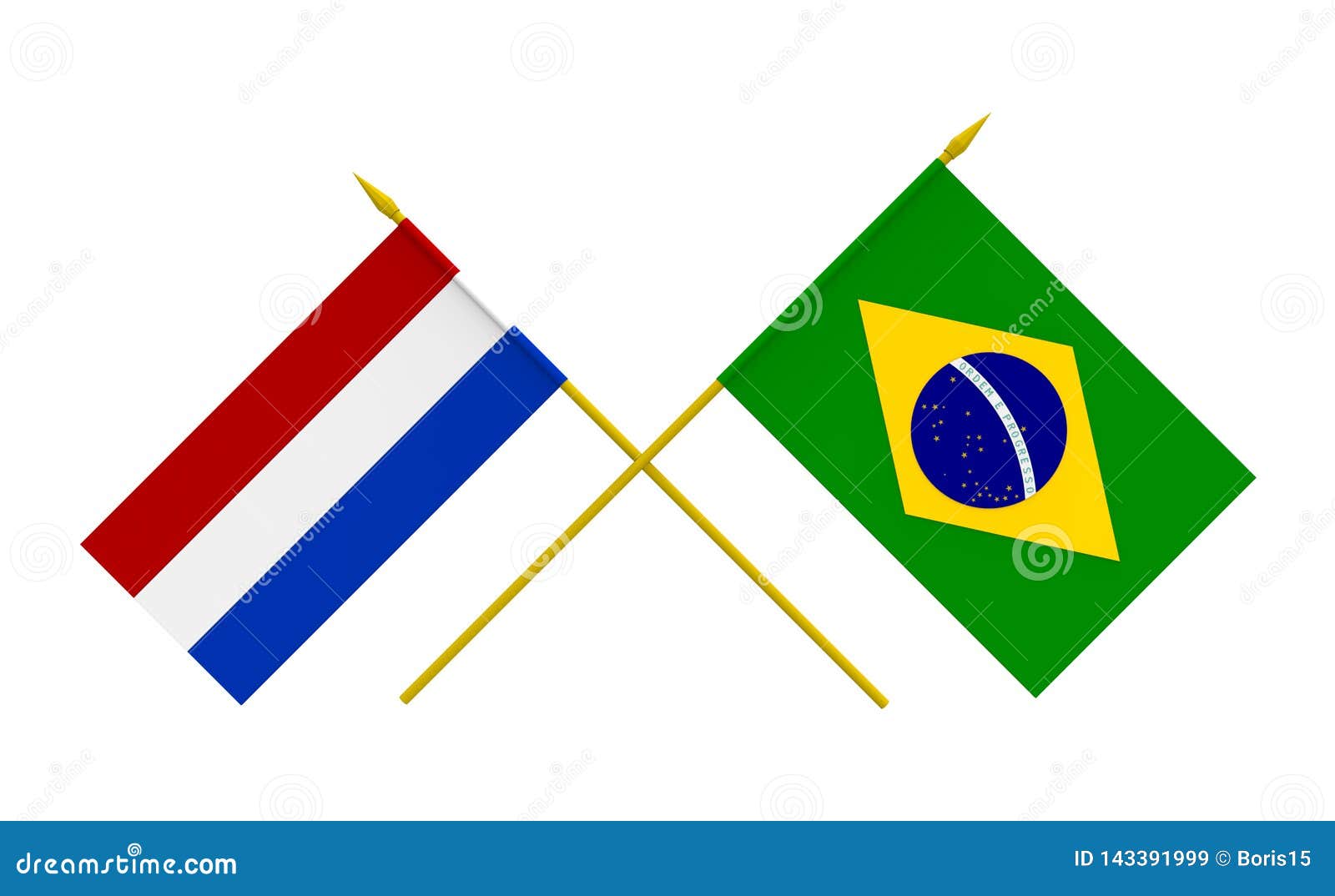 Flags, Brazil and Netherlands Stock Illustration - Illustration of ...