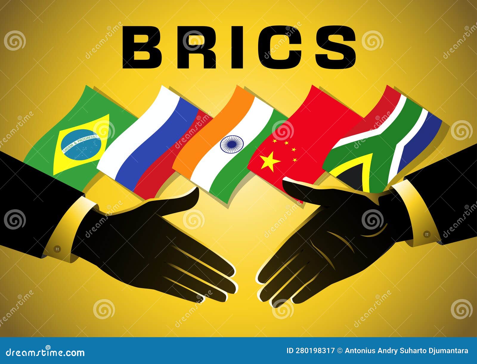 Brics Alliances Flag Symbol Royalty Free Cartoon 301693127