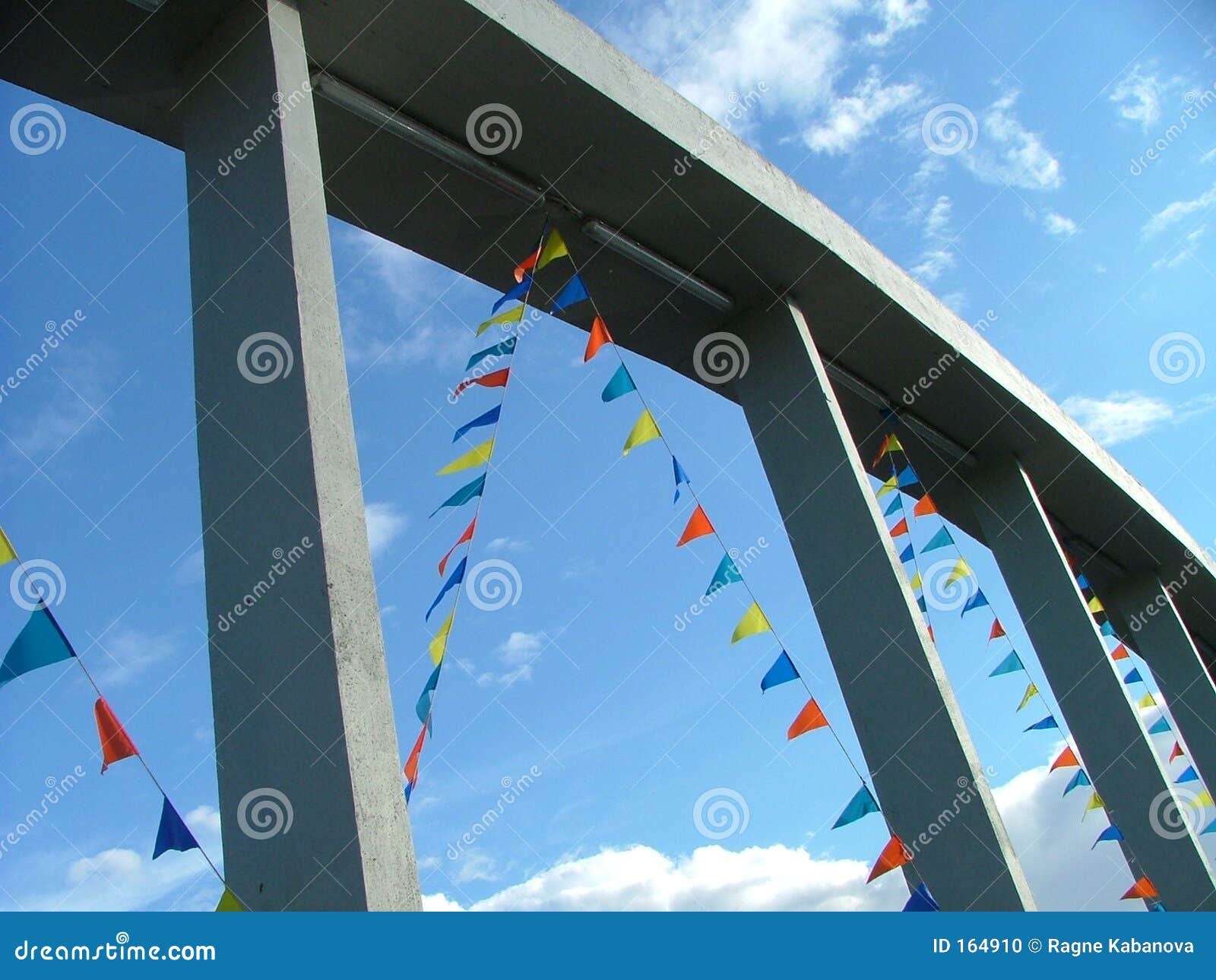 Flags on the bridge frame stock photo. Image of flap, decor - 164910