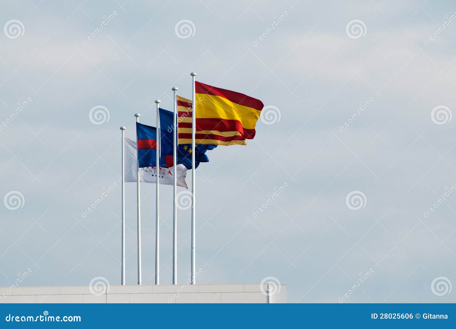 Flags in a building stock photo. Image of architecture - 28025606