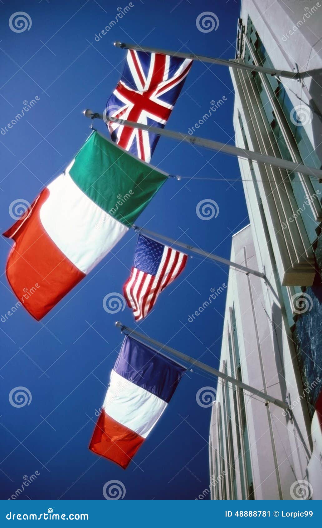 Flags stock image. Image of building, skyscraper, diego - 48888781