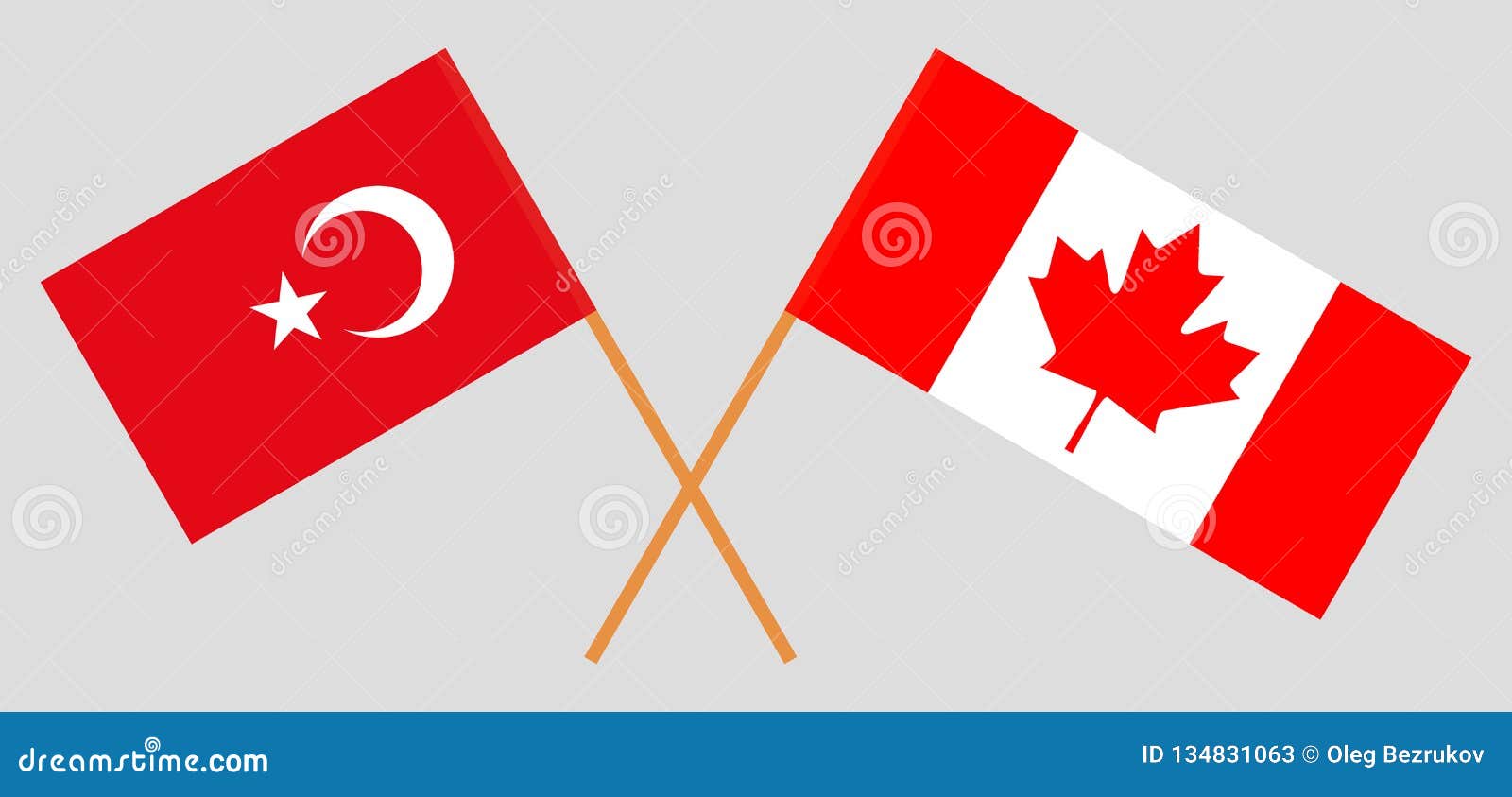 Flags of Canada and Turkey stock vector. Illustration of community ...