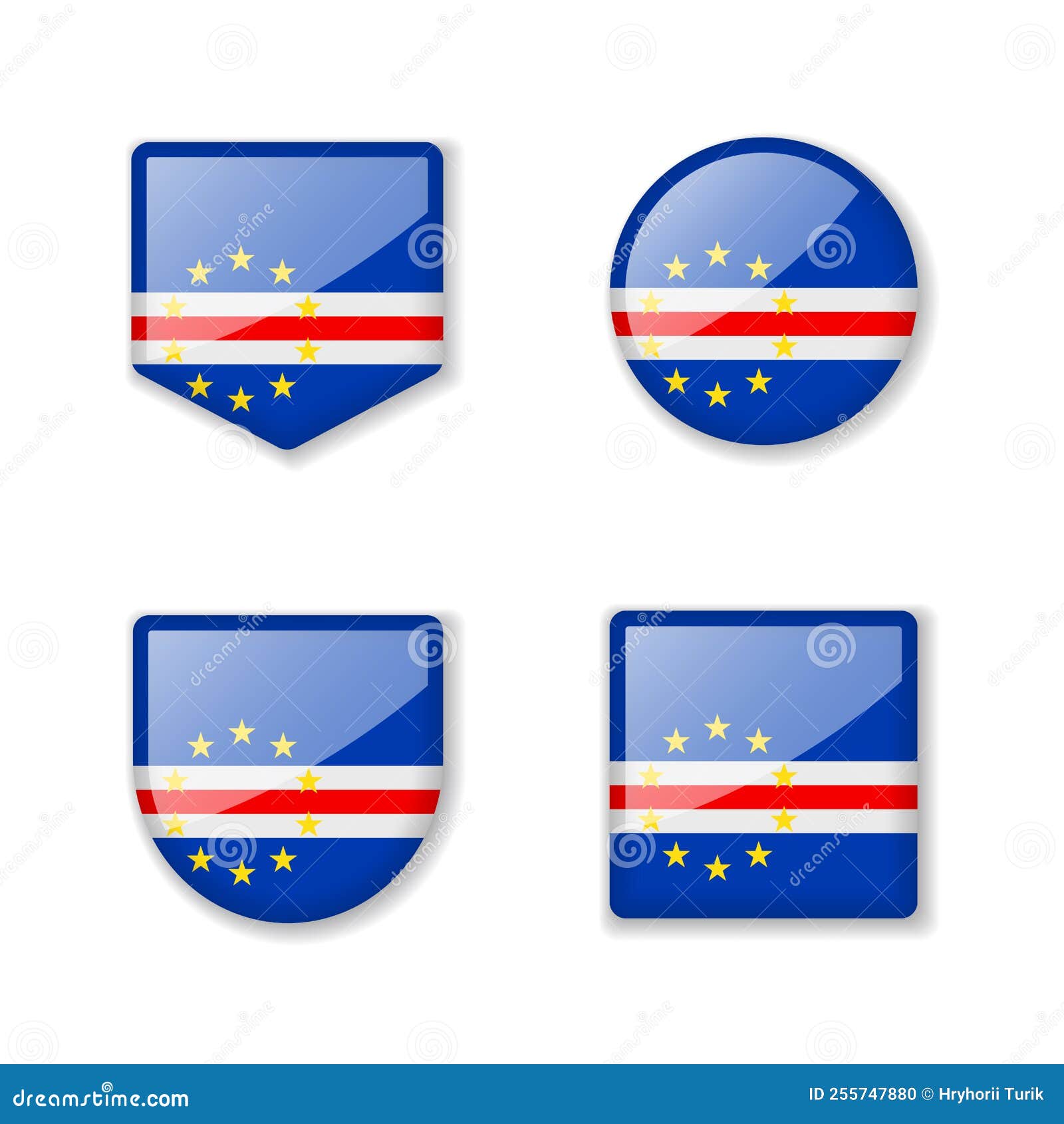 Flags of Cape Verde - Glossy Collection Stock Illustration ...