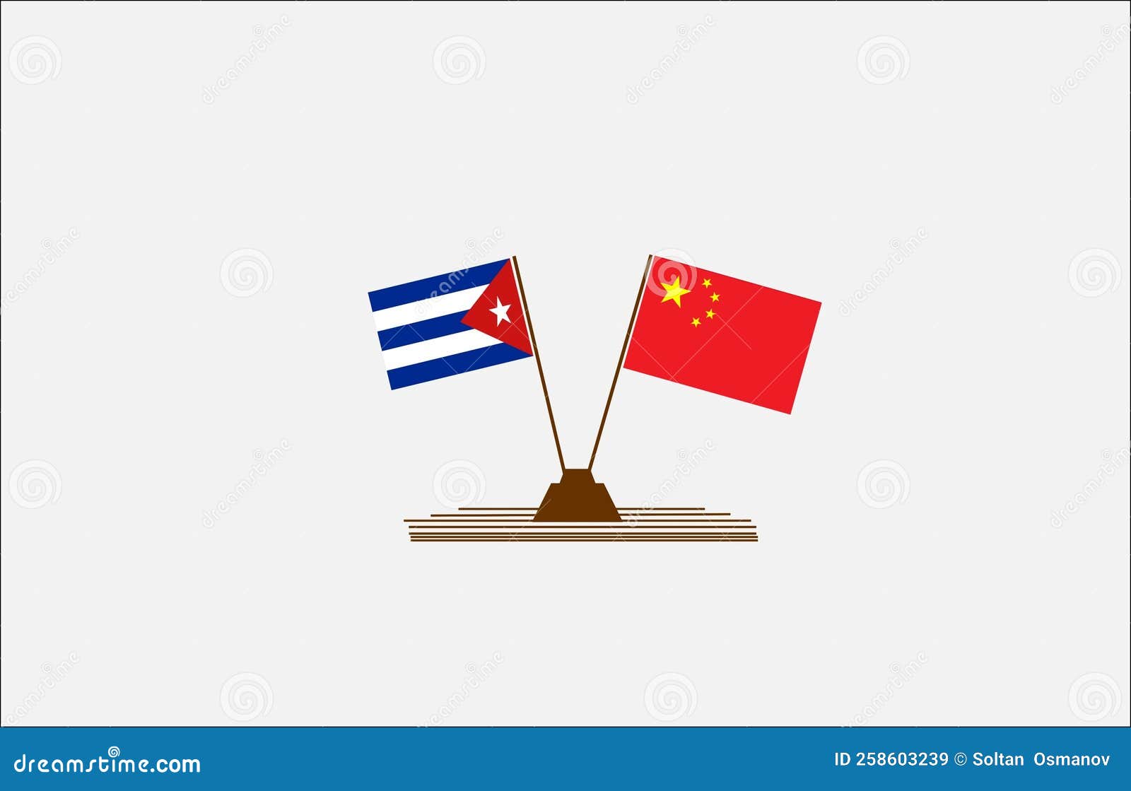 Flags of China and Cuba . Partnership. Background and Illustrations ...