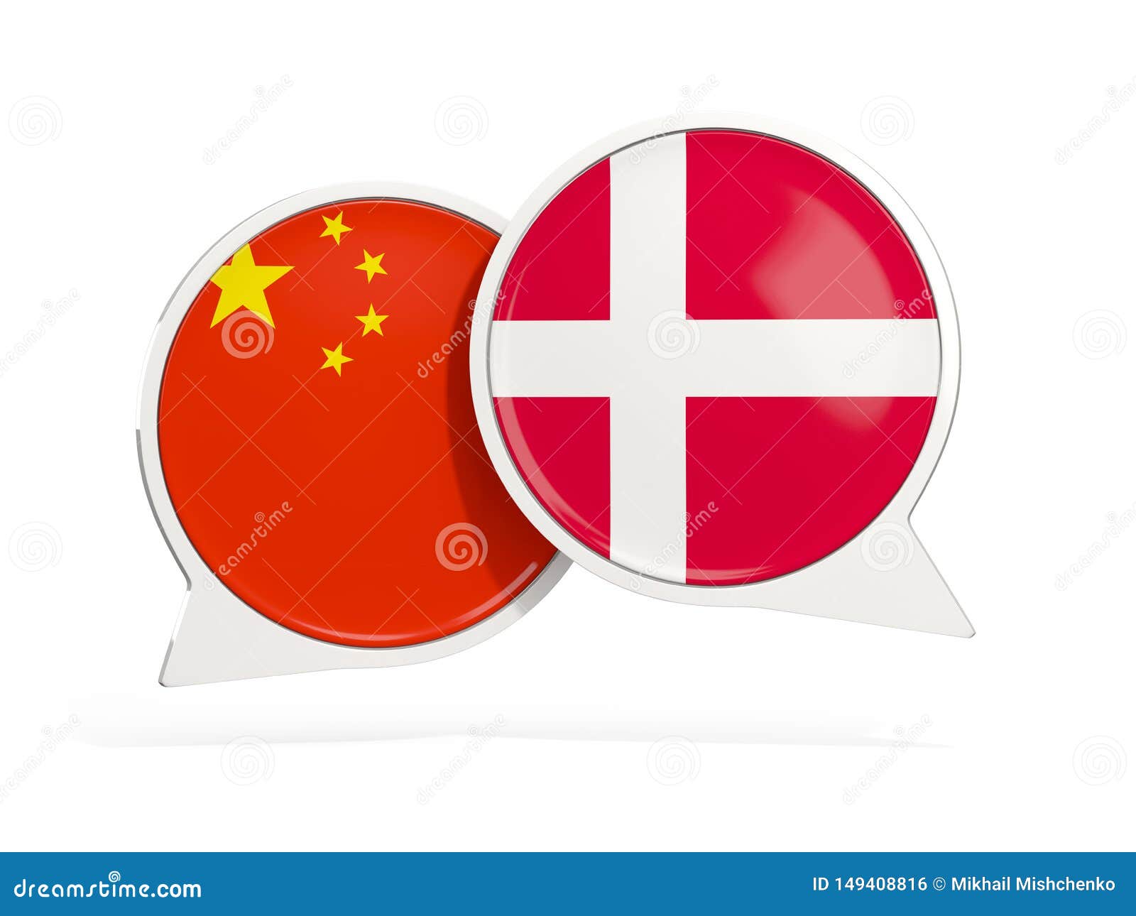 Flags of China and Denmark Inside Chat Bubbles Stock Illustration ...