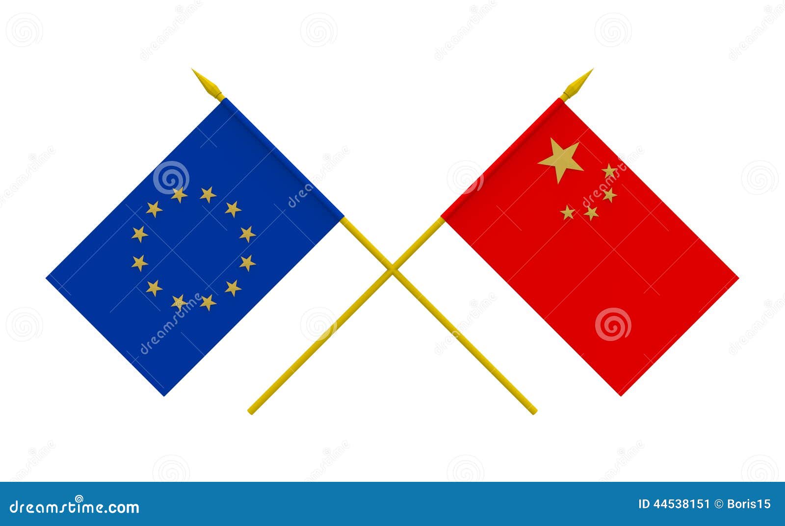 Flags, China and European Union Stock Illustration - Illustration of ...
