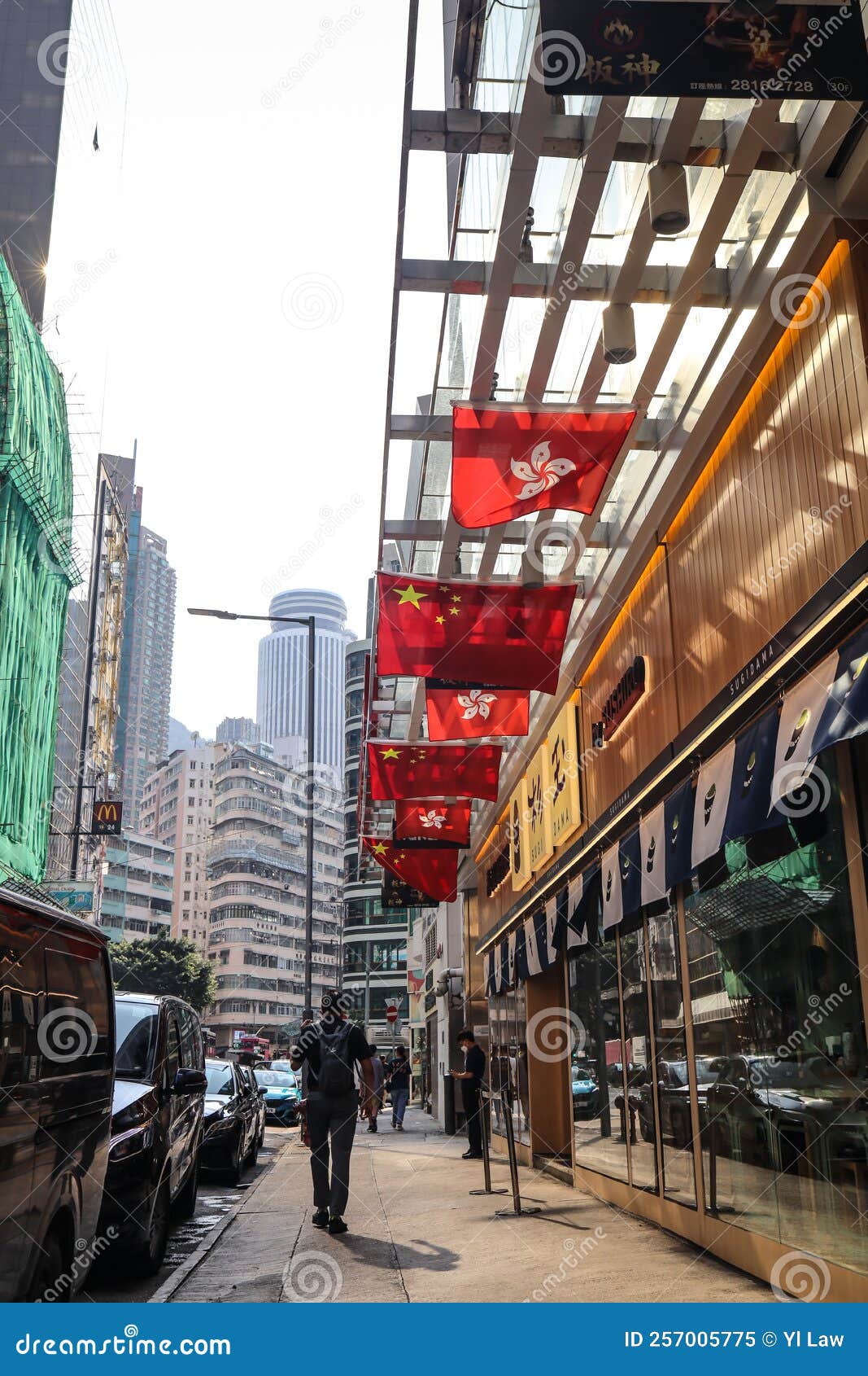 Flags of China and Hong Kong at Wan Chai 23 Sept 2022 Editorial Image ...