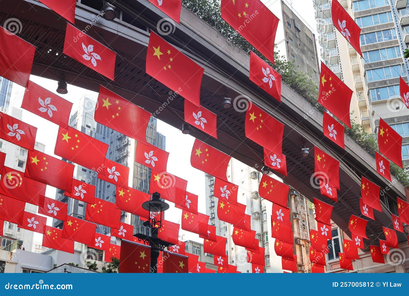 Flags of China and Hong Kong at Wan Chai 23 Sept 2022 Editorial ...