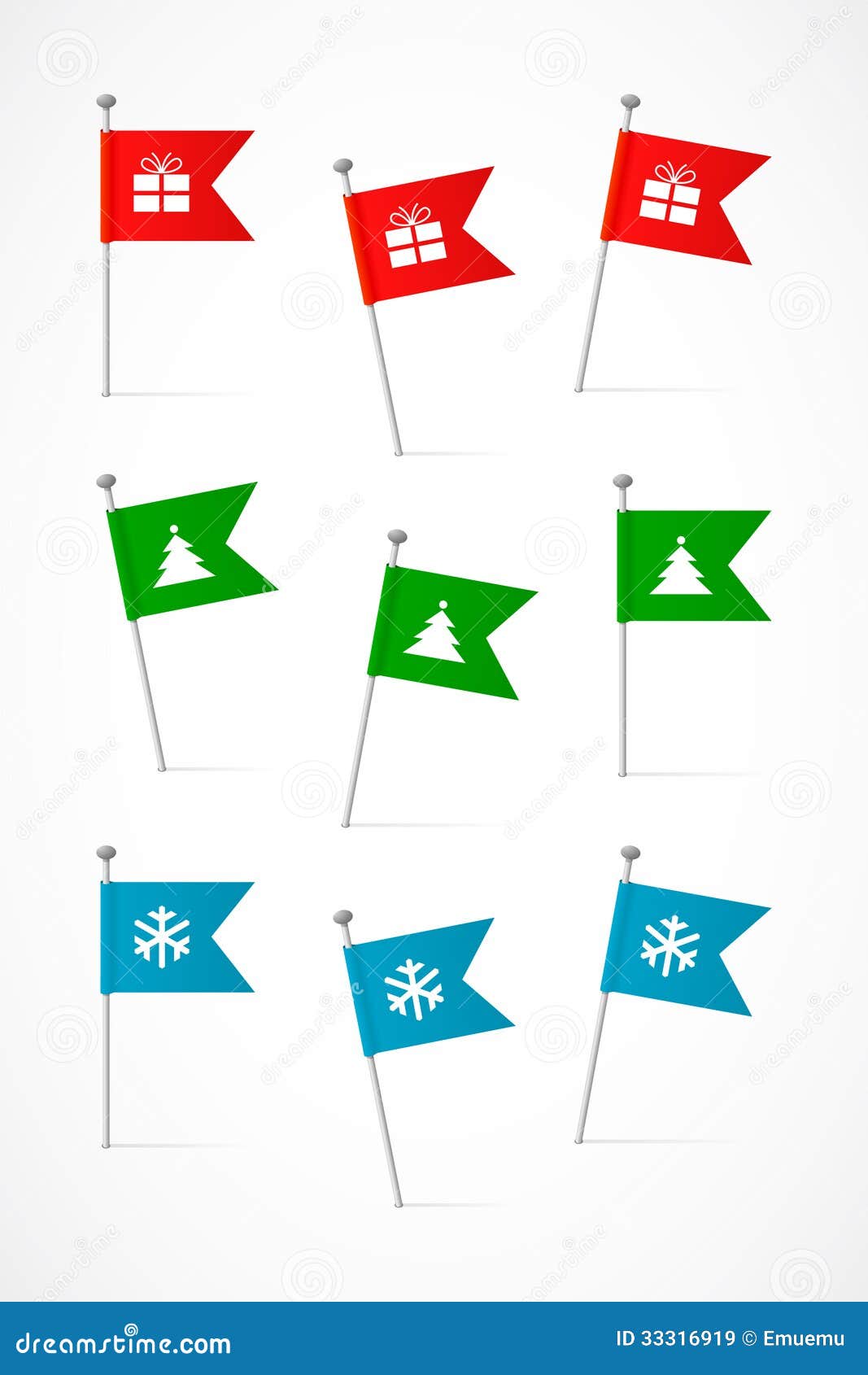 Flags with Christmas Symbols Stock Illustration - Illustration of ...