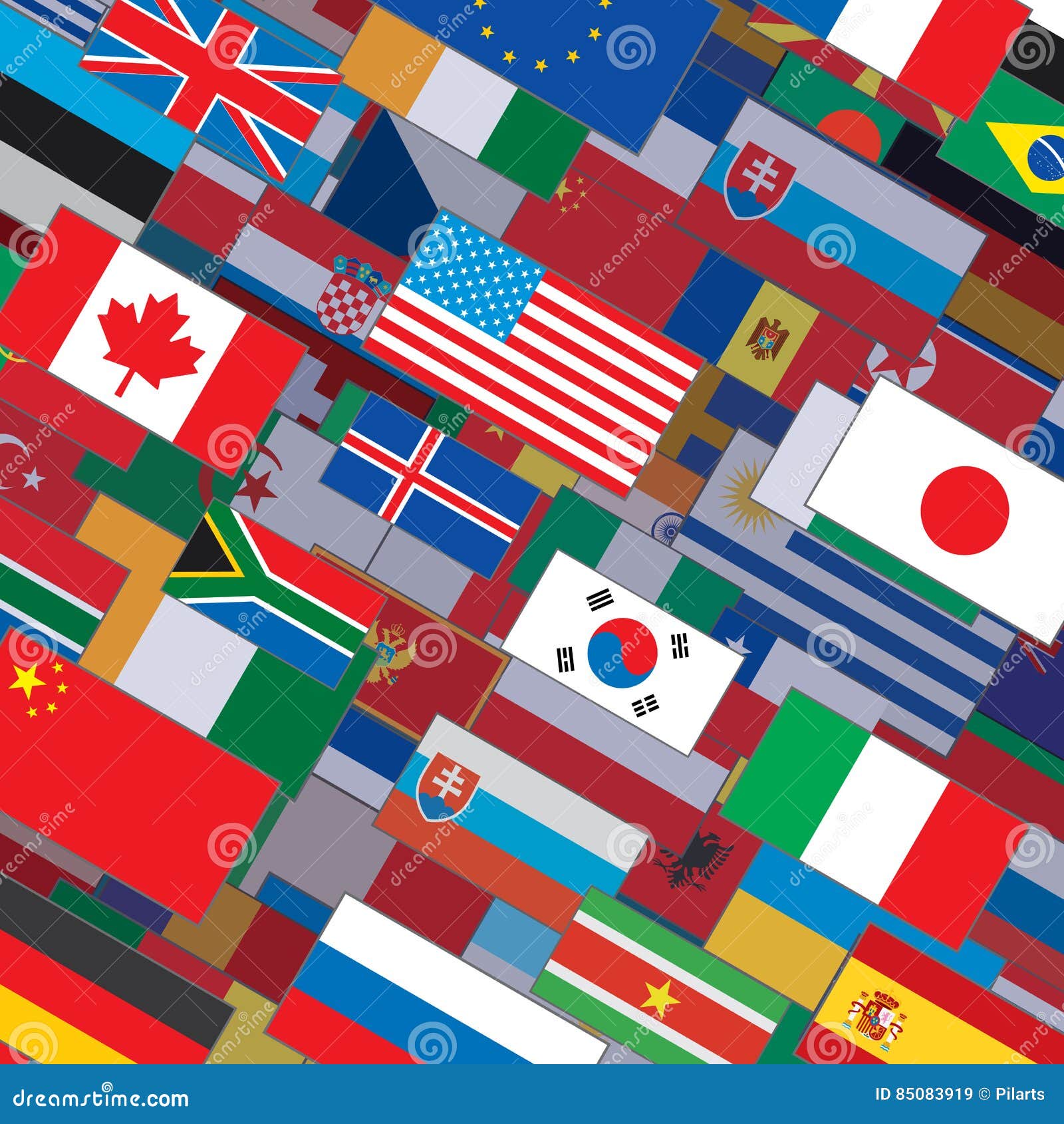 Flags Collage Backdrop stock vector. Illustration of international ...