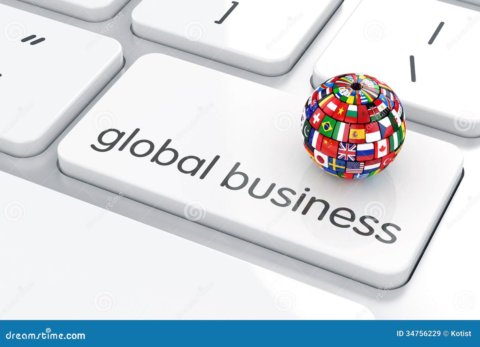 Flags Collection Sphere on Computer Keyboard Stock Illustration ...