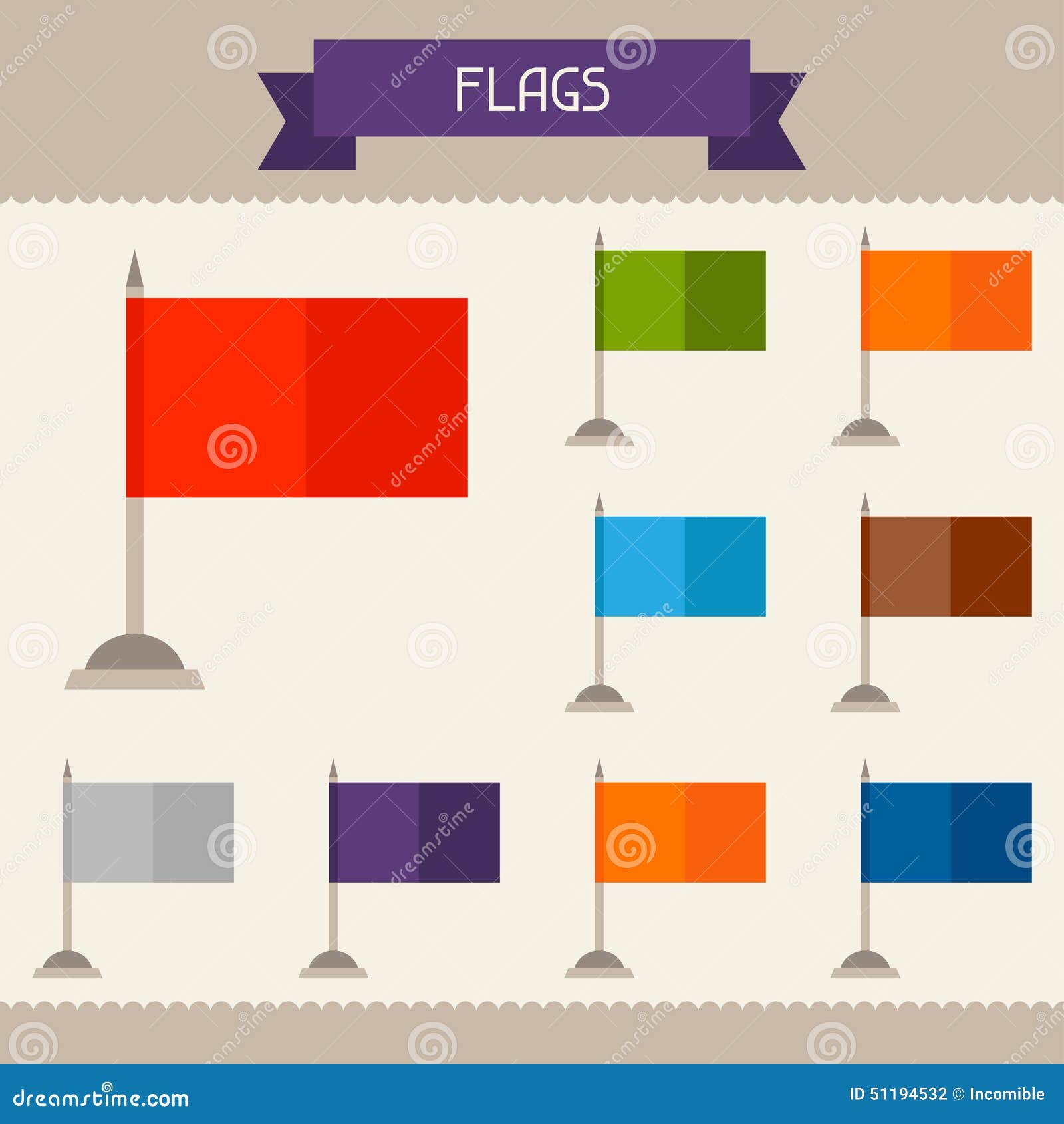 Flags Colored Templates for Your Design in Flat Stock Vector ...