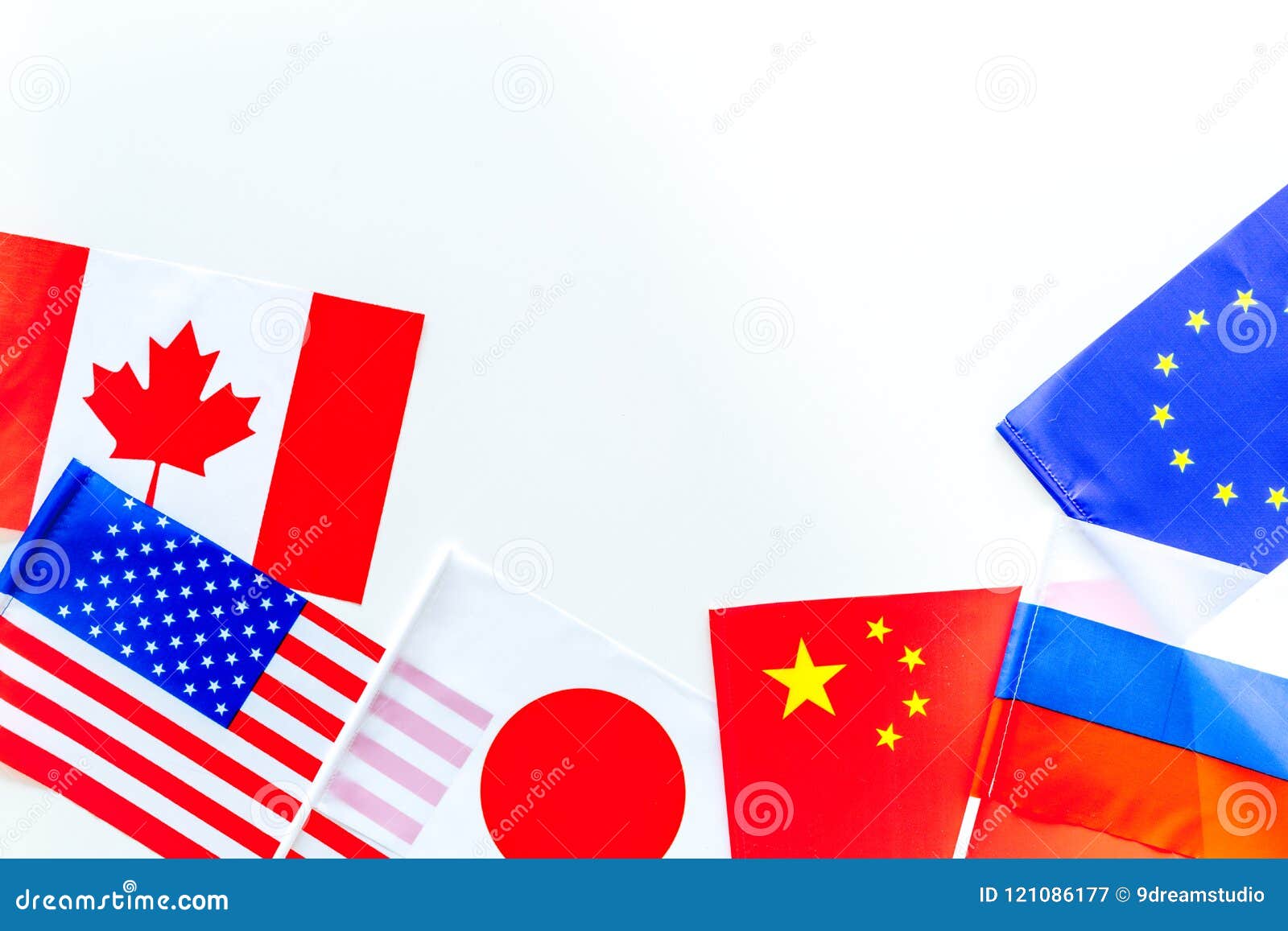 Country Cooperation, Country Relations. Flags of Counties on White ...