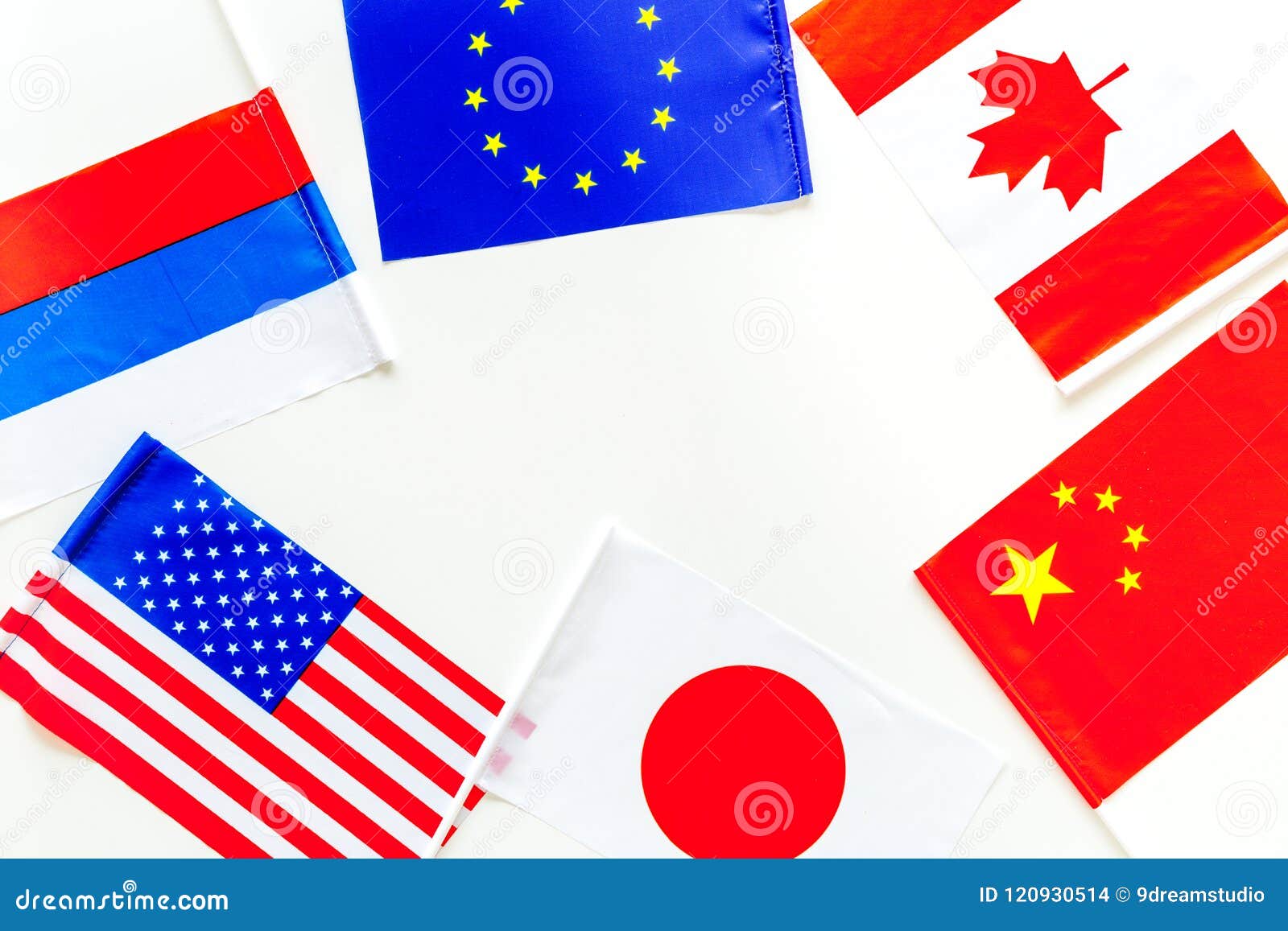 Country Cooperation, Country Relations. Flags of Counties on White ...