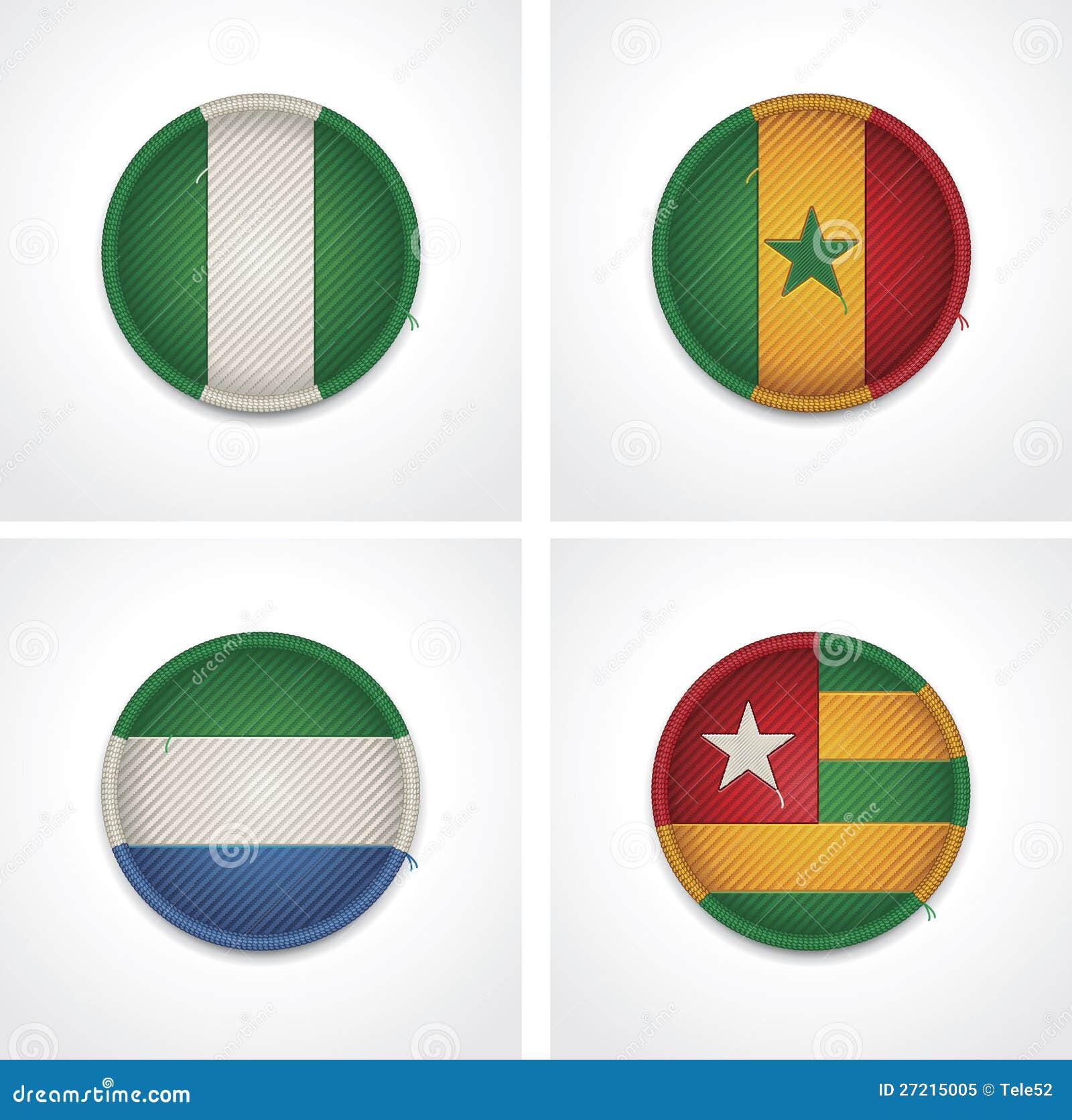 Flags of Countries As Fabric Badges Stock Vector - Illustration of ...