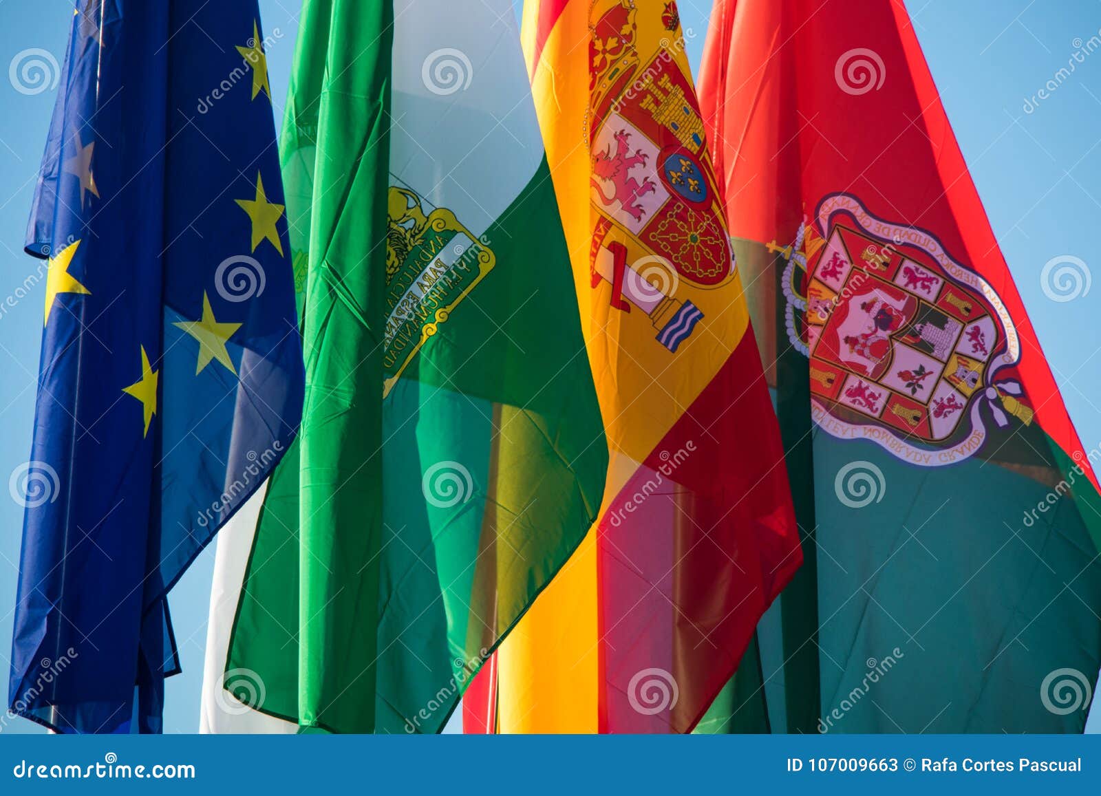 Flags of Countries Flying in the Wind Stock Image - Image of signs ...