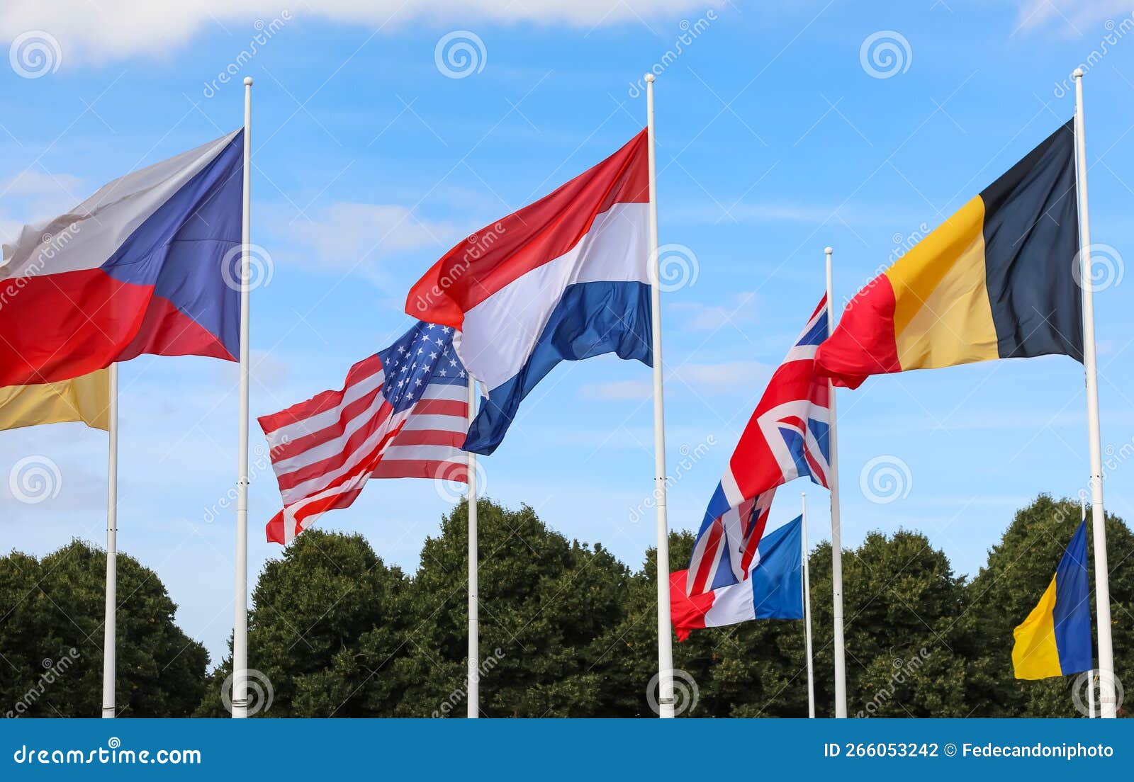 Flags of Countries Waving during the Meeting Stock Photo - Image of ...