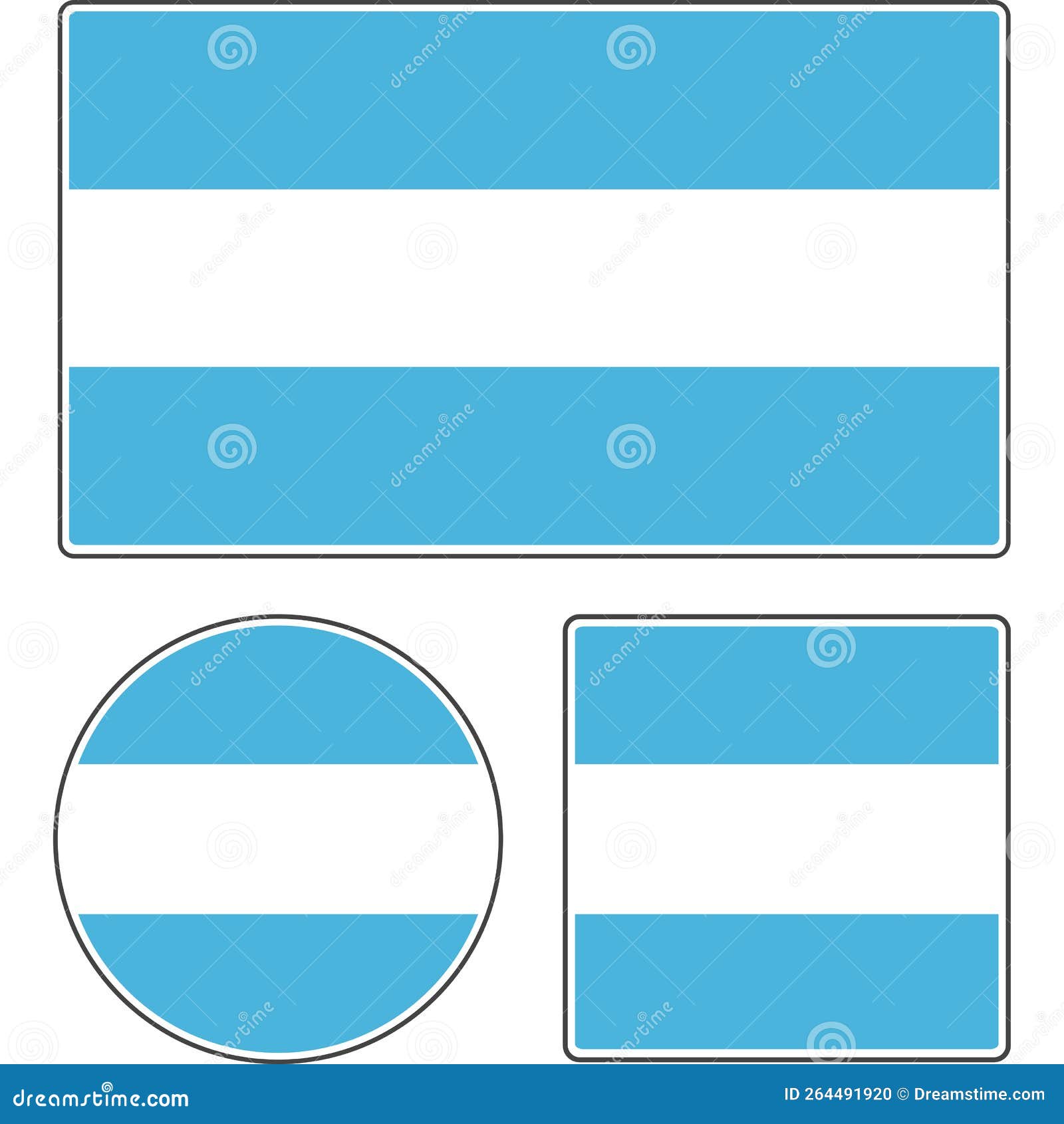 State Flag of Argentina. Blue White Vector Illustration. Stock Vector ...