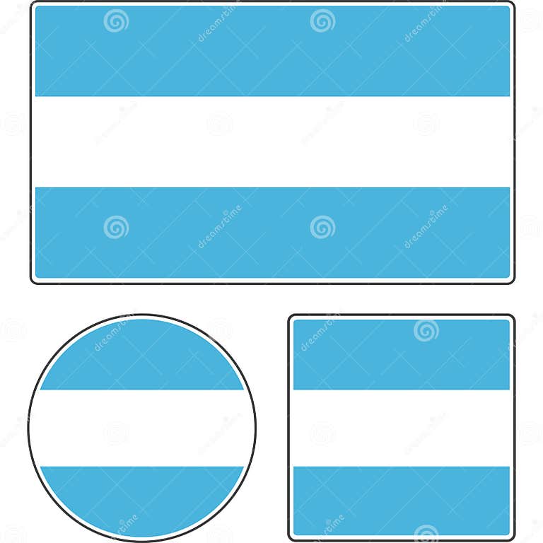 State Flag of Argentina. Blue White Vector Illustration. Stock Vector ...