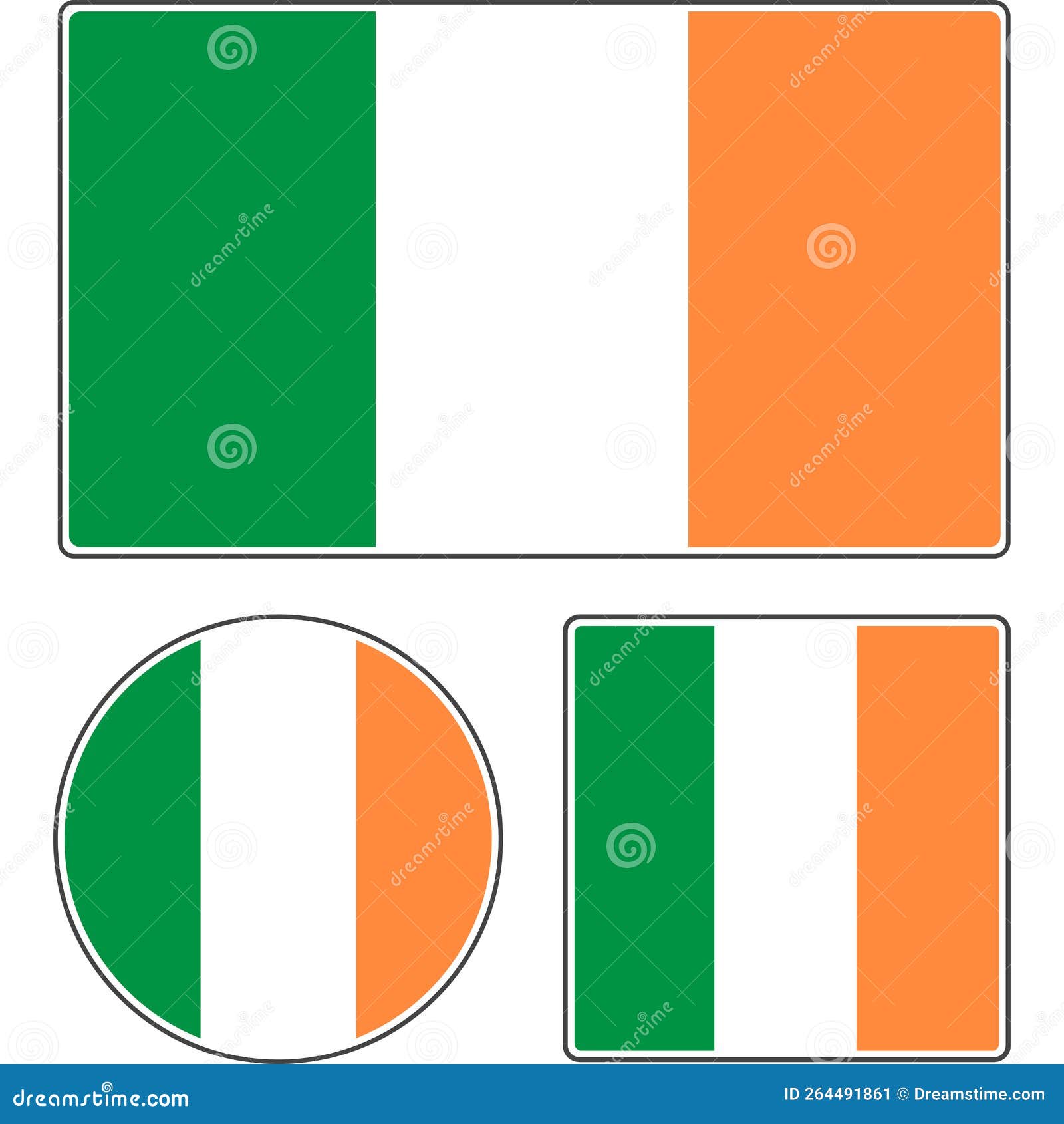 State Flag of Ireland. Green White Orange Vector Illustration. Stock ...