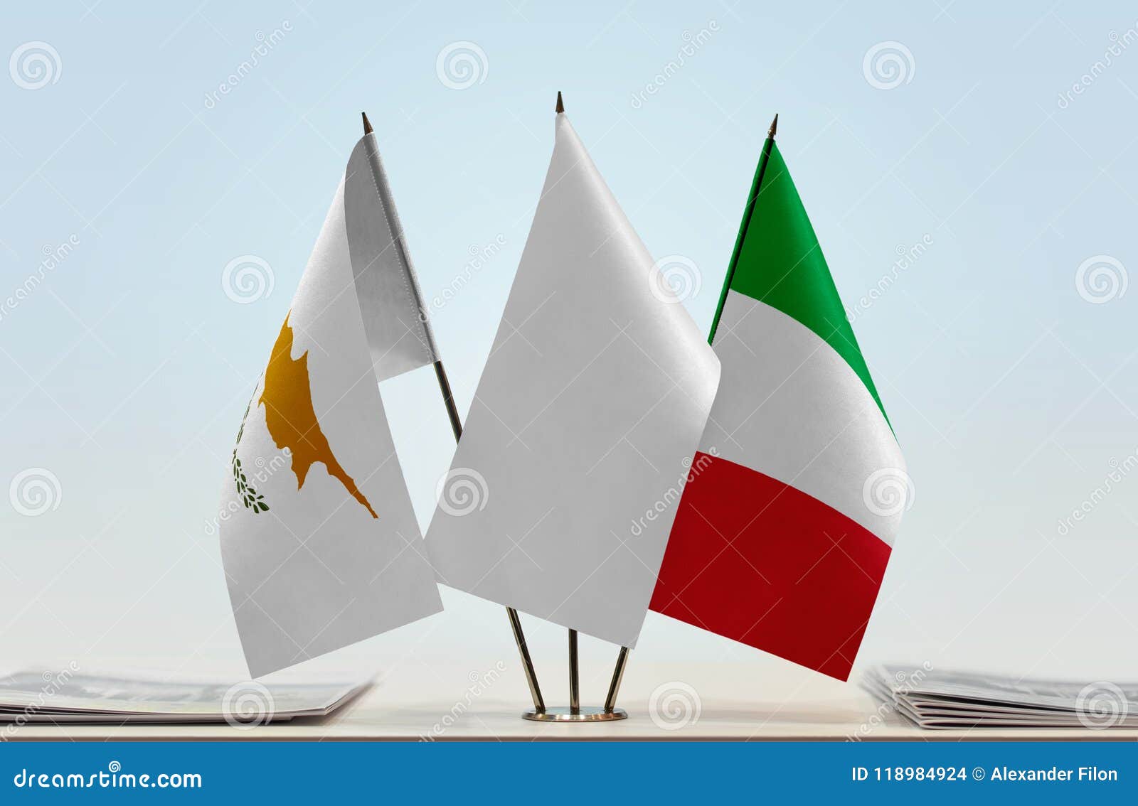 Flags of Cyprus and Italy stock photo. Image of council - 118984924