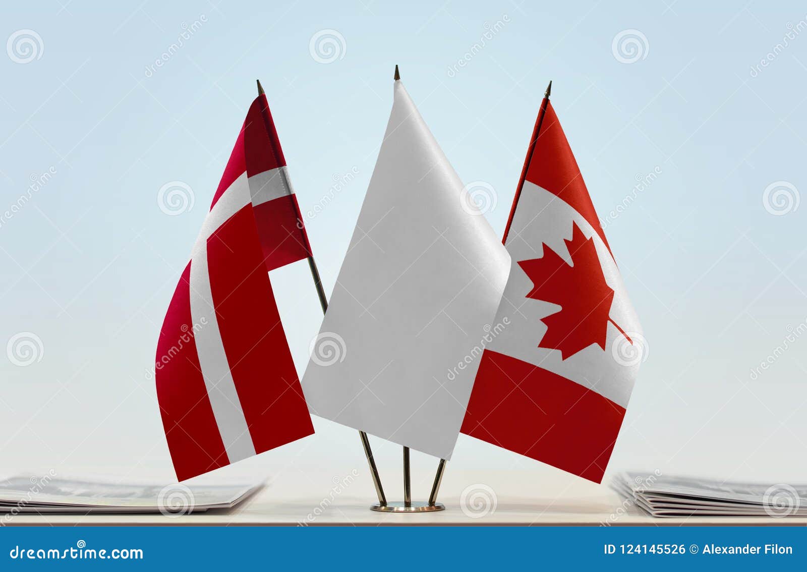 Flags of Denmark and Canada Stock Photo - Image of business, finance ...