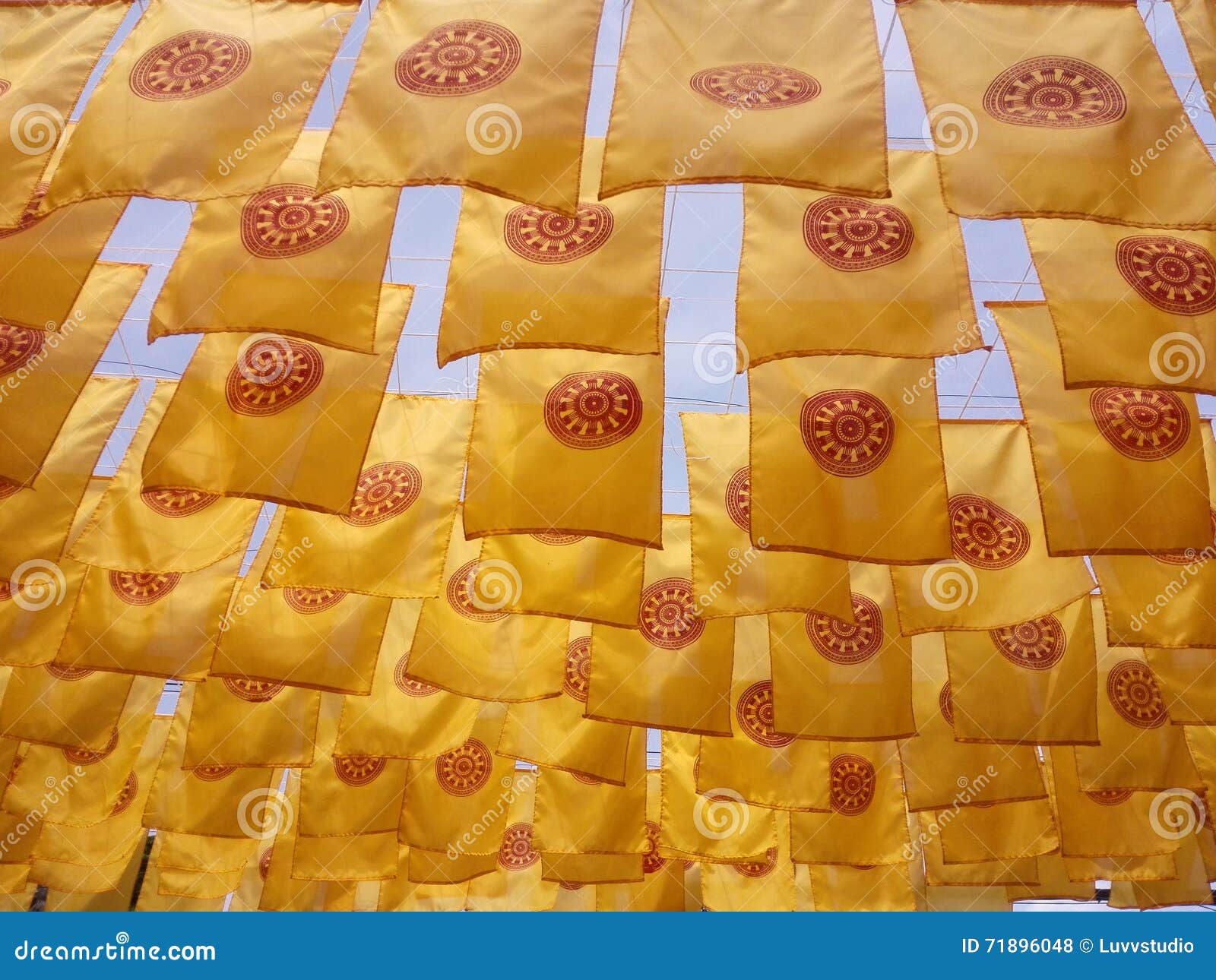 Flags of Dhammajak, Symbol of Buddhism Stock Photo - Image of flags ...