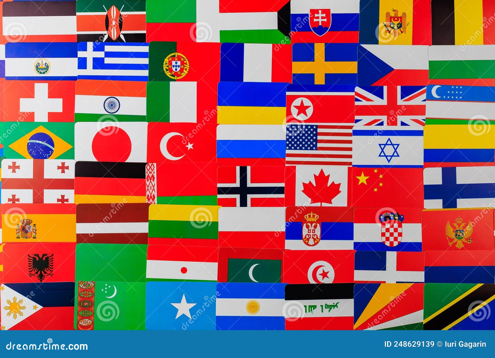 Flags of Different Countries. Background. the Concept of Friendship of ...