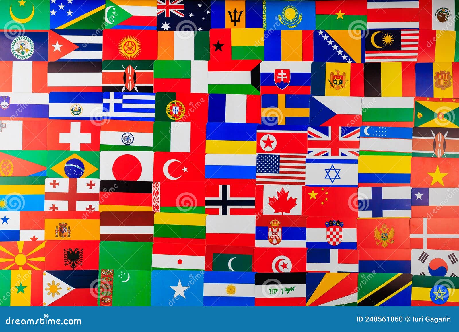 Flags of Different Countries. Background. the Concept of Friendship of ...