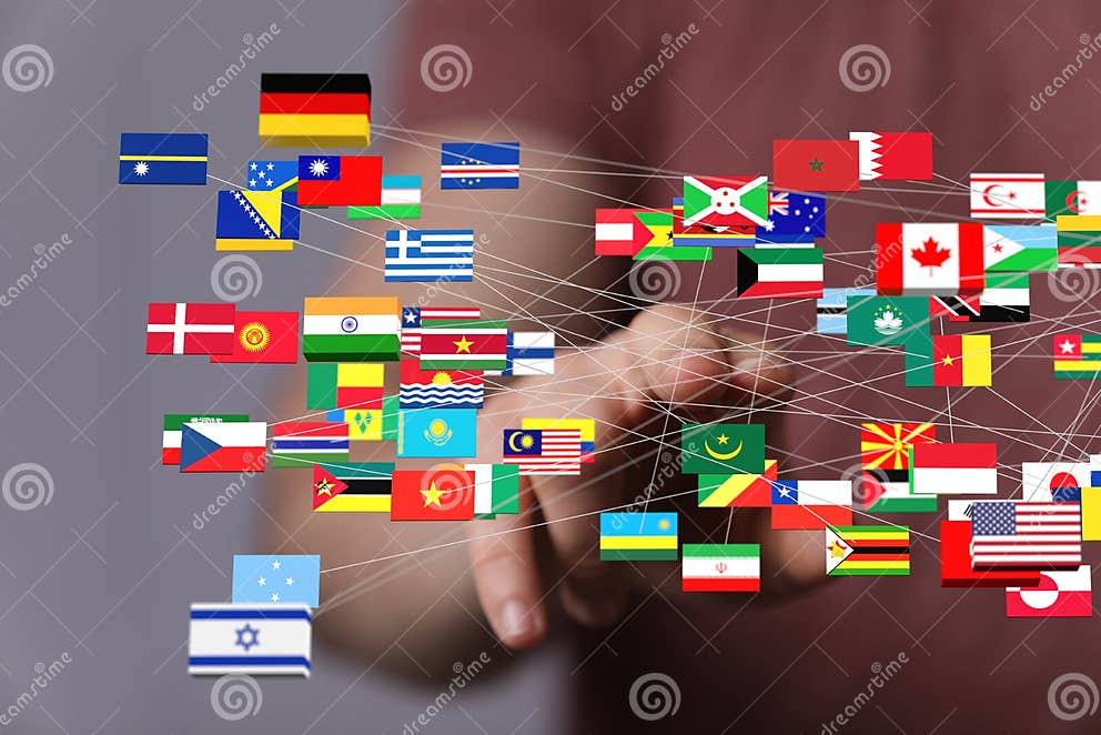 Flags of Different Countries Connected To Each Other - the Concept of ...