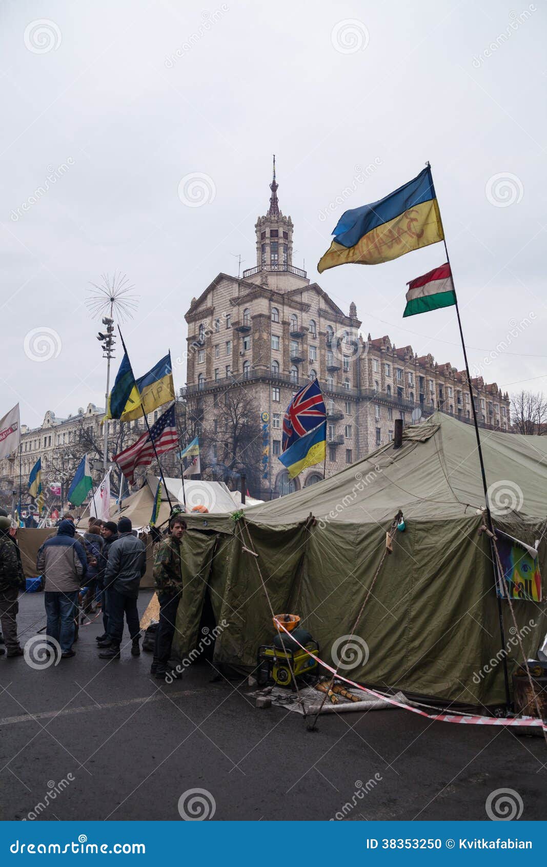 Flags of Different Countries on Euromaidan, Kiev Editorial Image ...