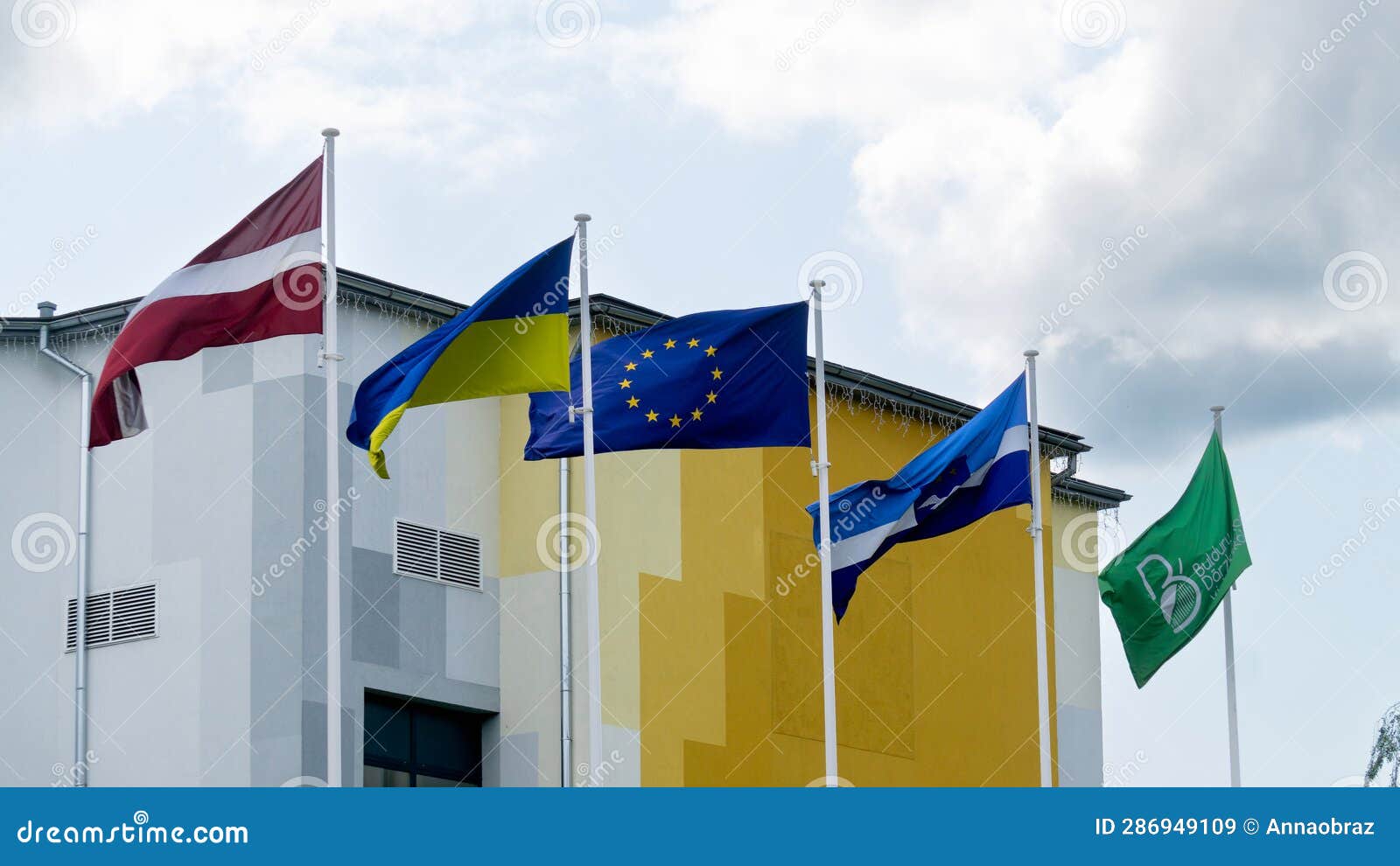 Flags of Different Countries Flutter in the Wind. Stock Image - Image ...