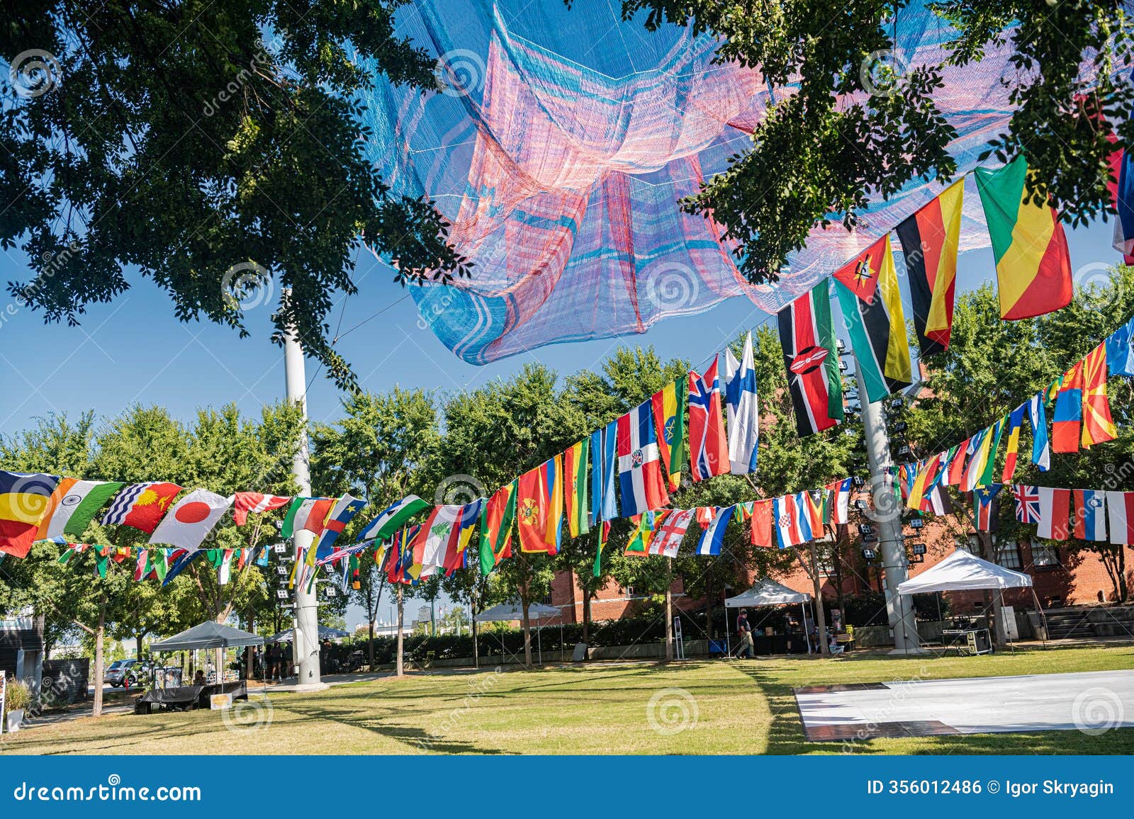 Flags of Different Countries Flutter in the Wind Editorial Photo ...