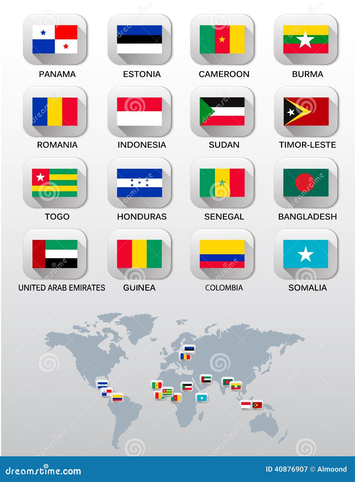 Flags of Different Countries. Stock Vector - Illustration of concept ...