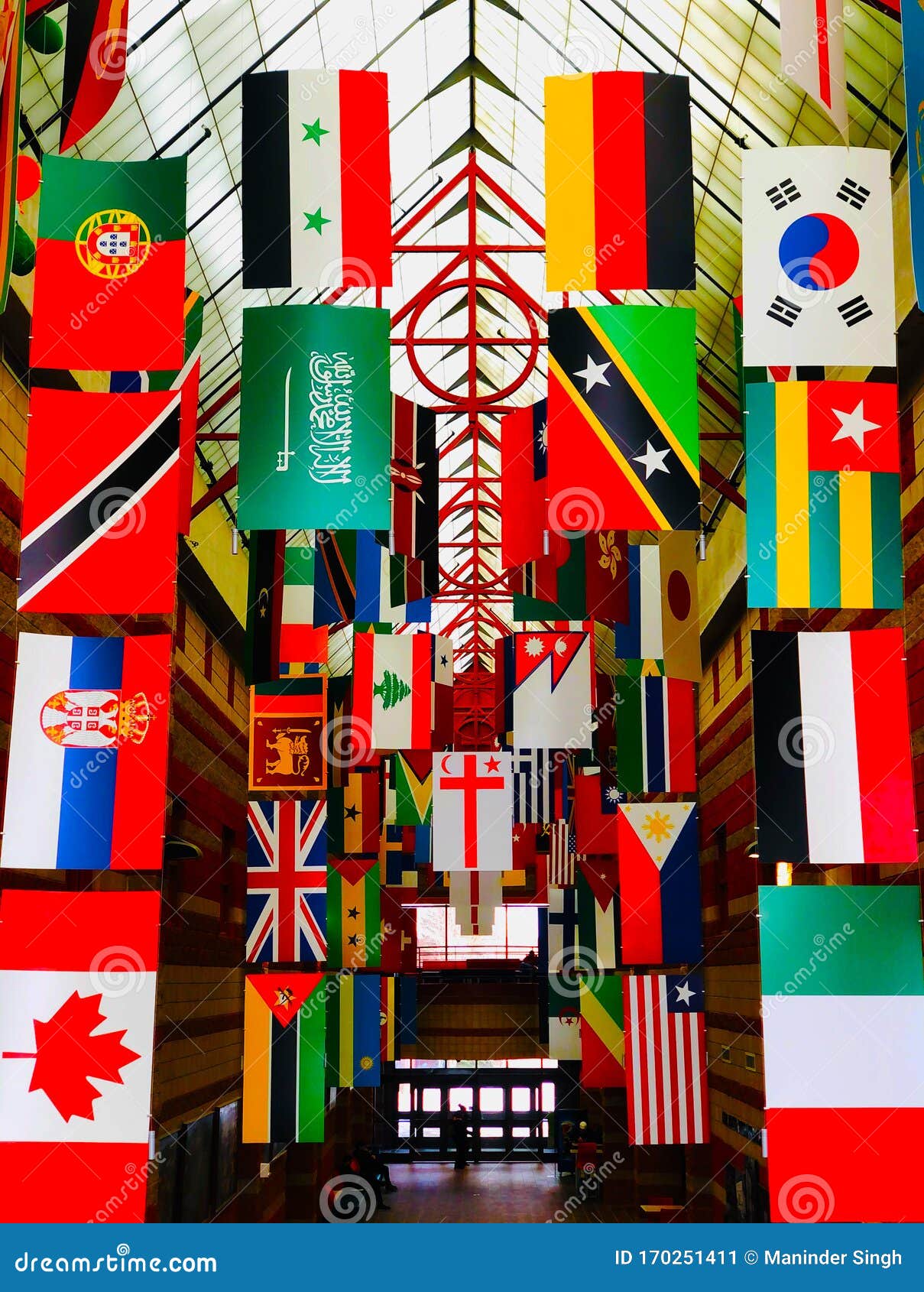Flags of Different Nations. Stock Image - Image of flags, behnd: 170251411
