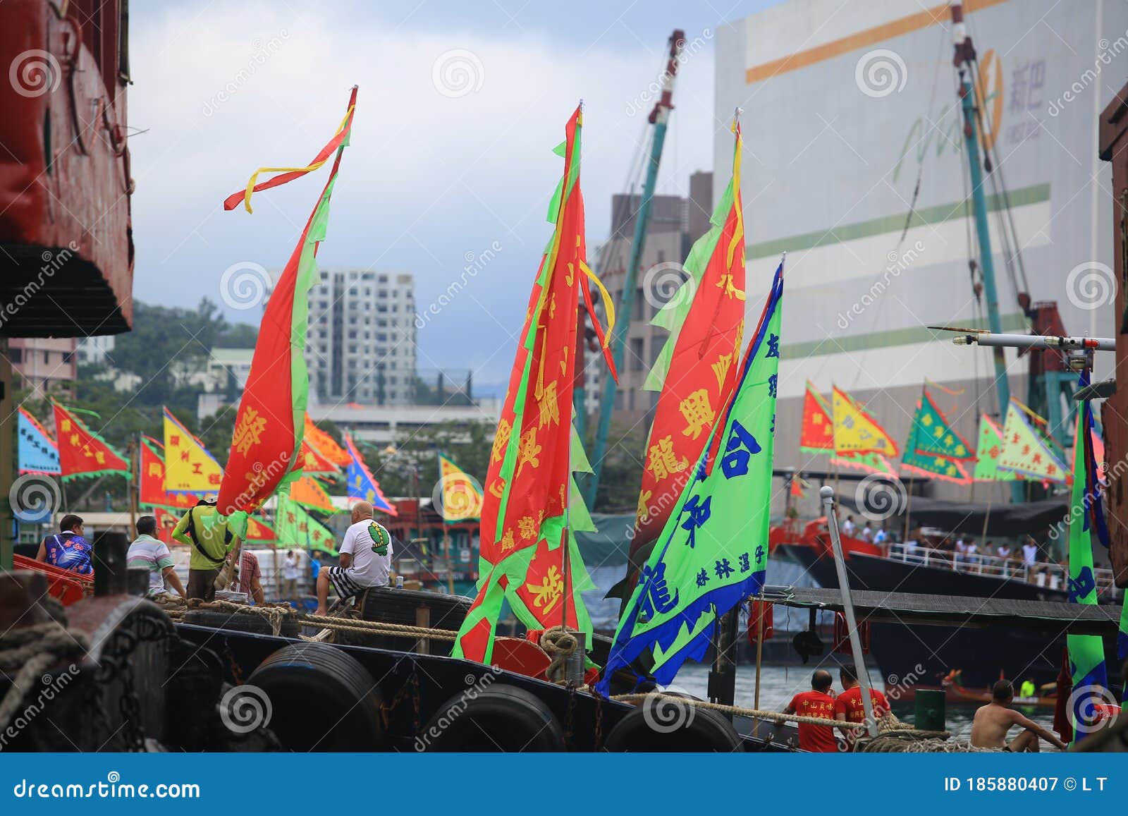 Flags in the Dragon Boat Racing Editorial Photography - Image of kong ...