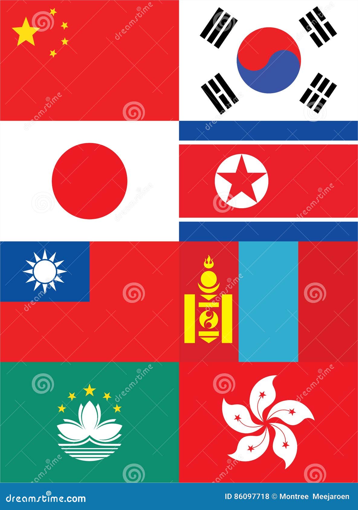 Flags of east Asia stock vector. Illustration of republic - 86097718 Flags of east Asia stock vector. Illustration of republic - 86097718
