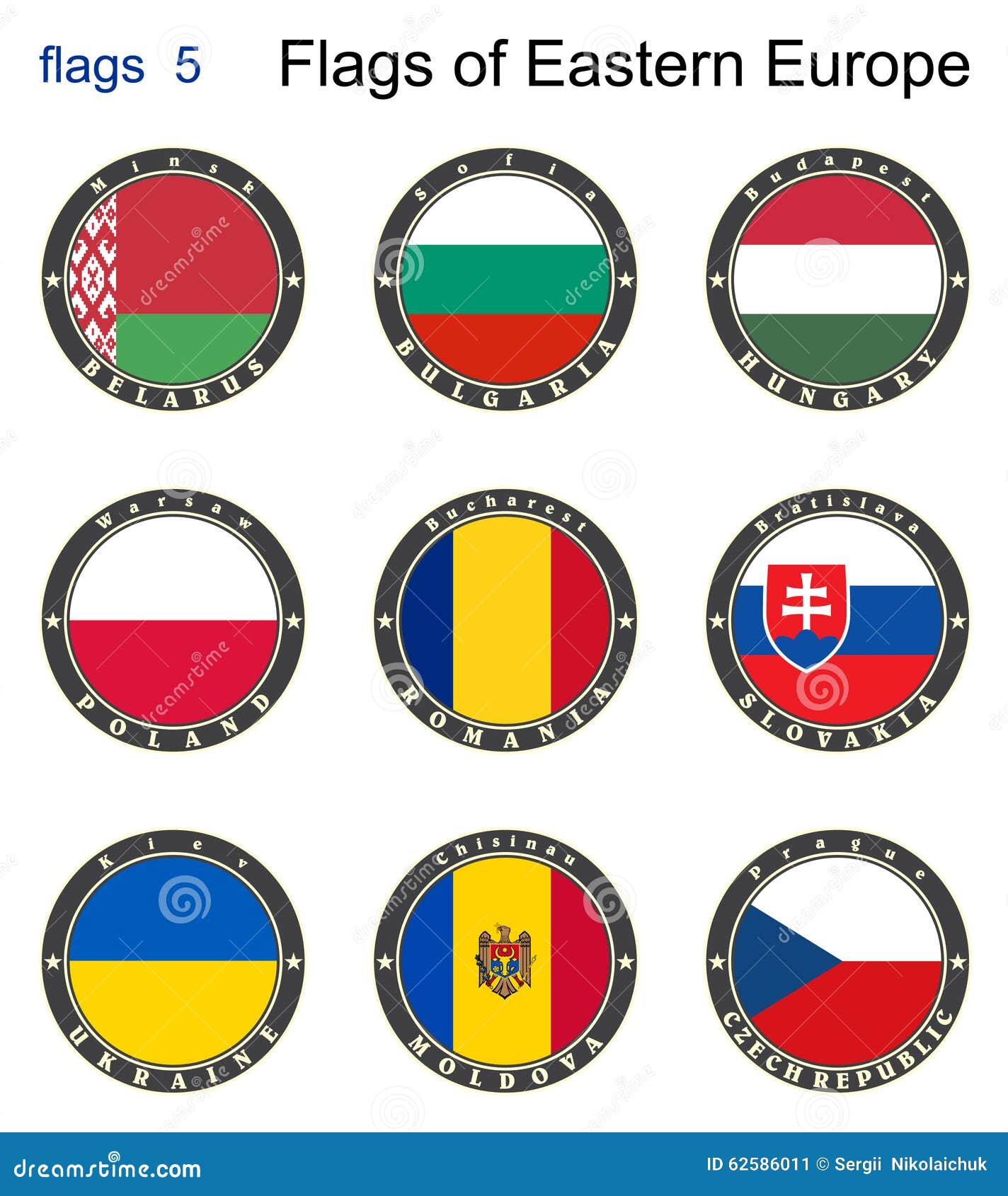 Flags of Eastern Europe. Flags 5 Stock Vector - Illustration of nation ...