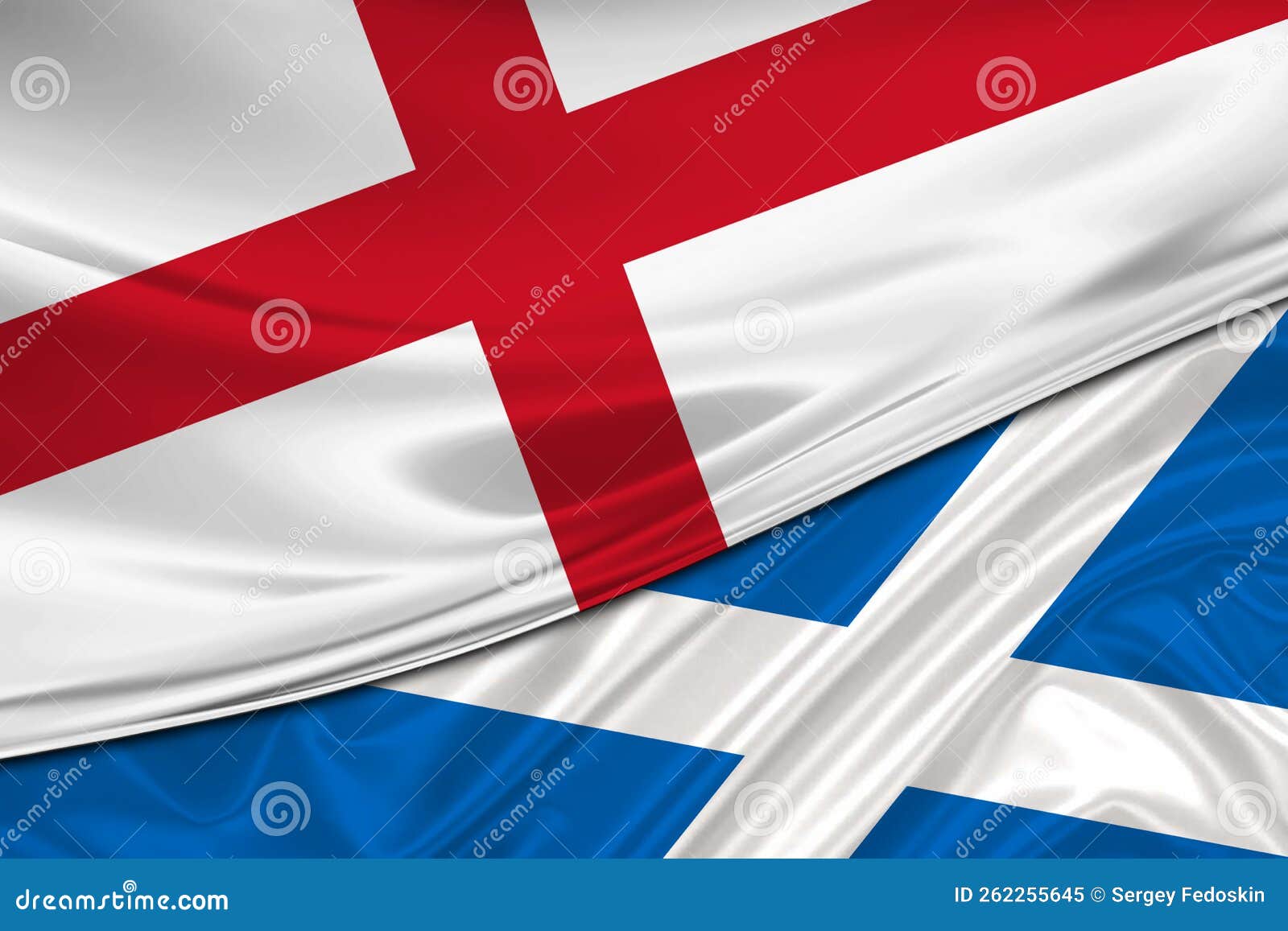 Flags of England and Scotland. International Relationships Stock ...