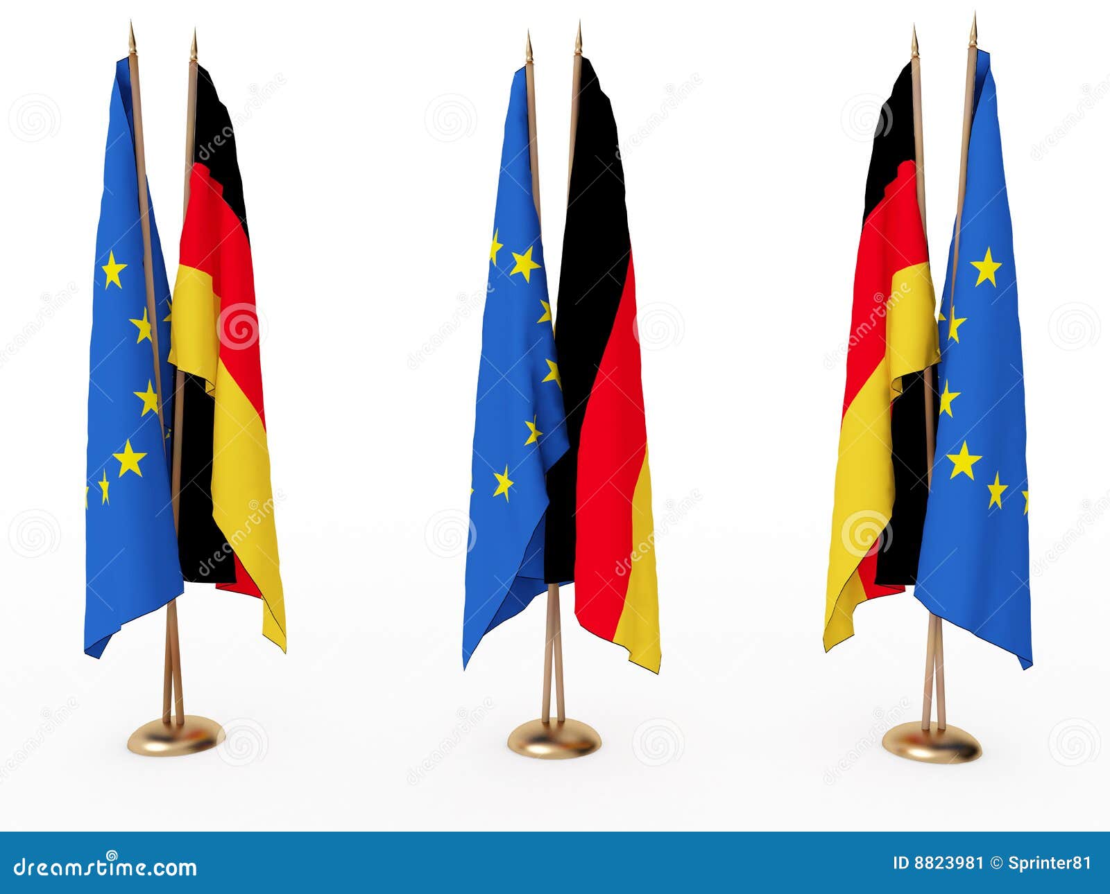 Flags of EU and the Germany Stock Illustration - Illustration of global ...
