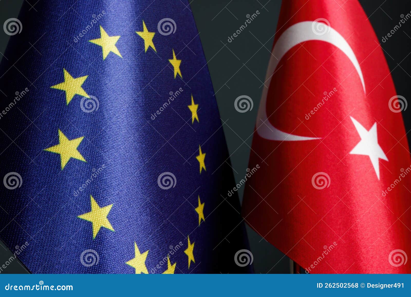 Flags of EU and Turkey Near Each Other. Stock Photo - Image of economic ...