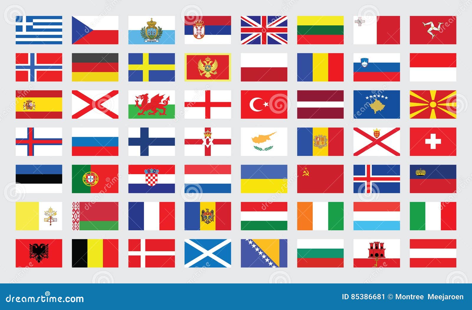 Flags of Europe stock vector. Illustration of country - 85386681