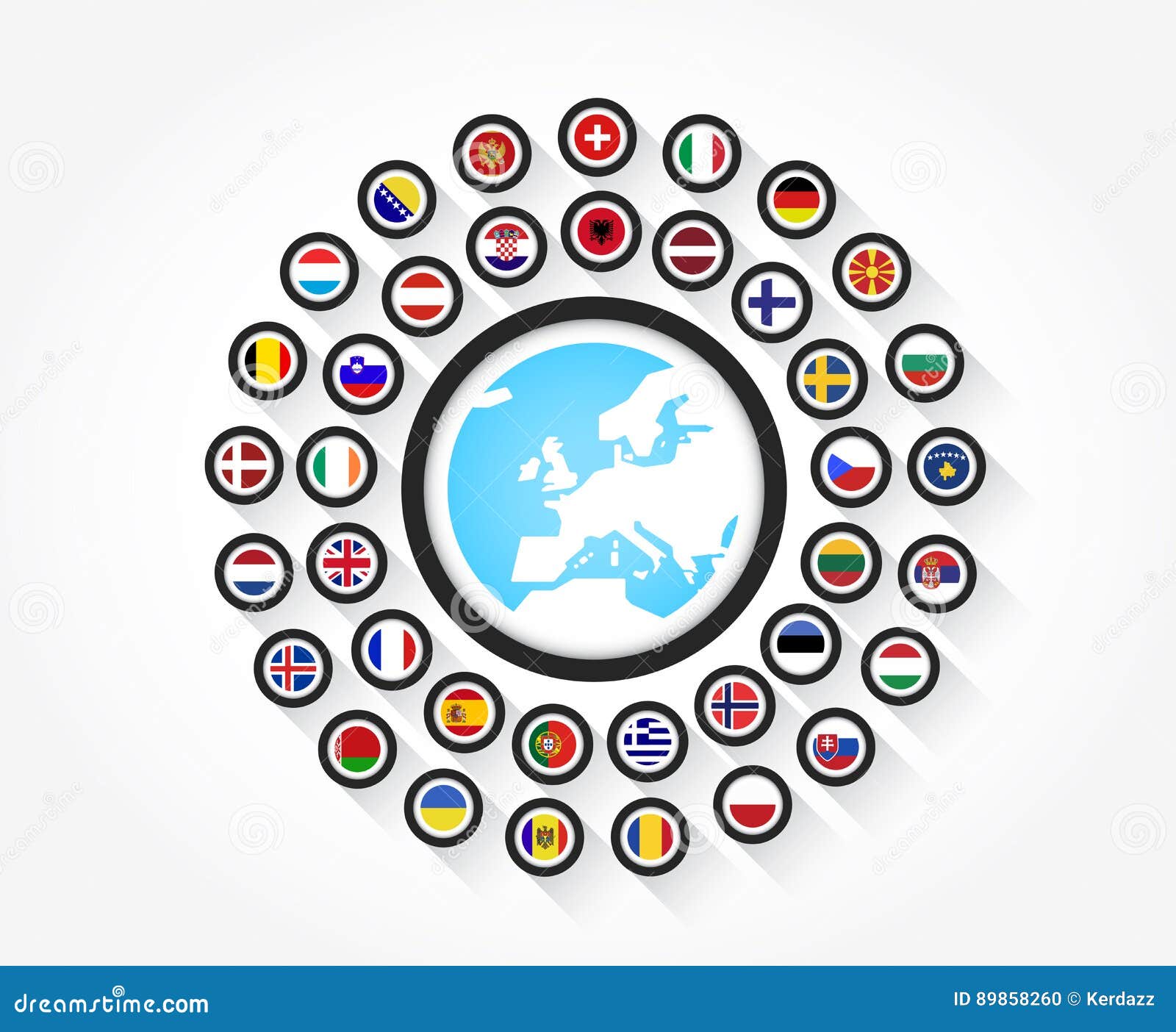 Flags from Europe stock illustration. Illustration of national - 89858260