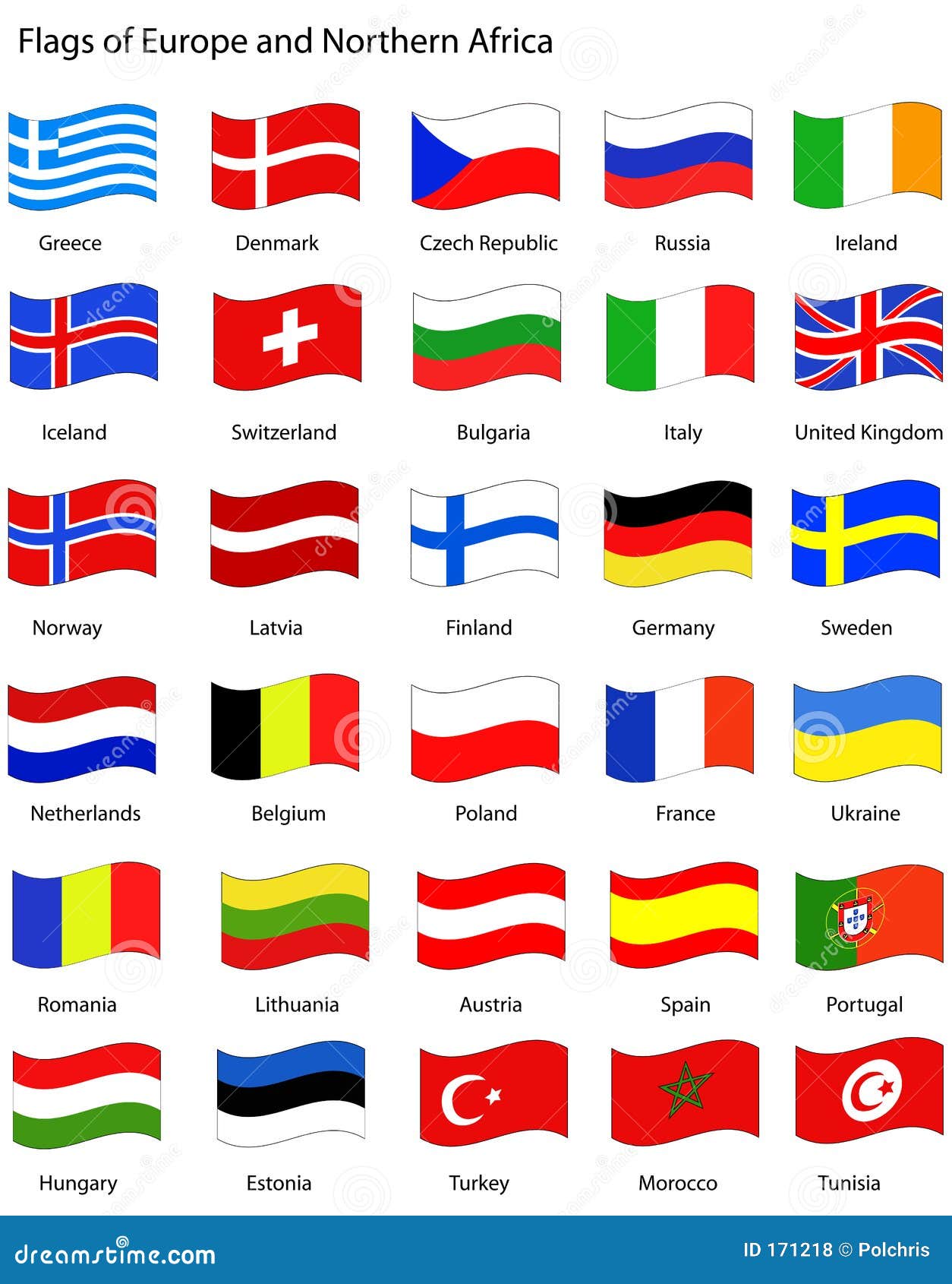 Flags of Europe (wavy Style) Stock Illustration - Illustration of ...