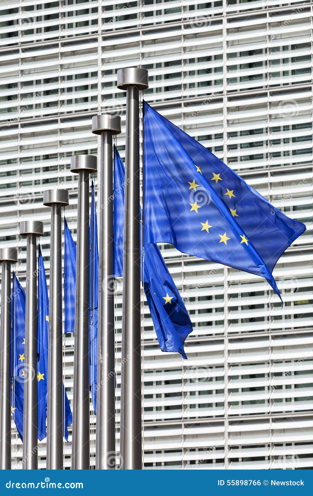 Flags at European Commission in Brussels Stock Photo - Image of union ...