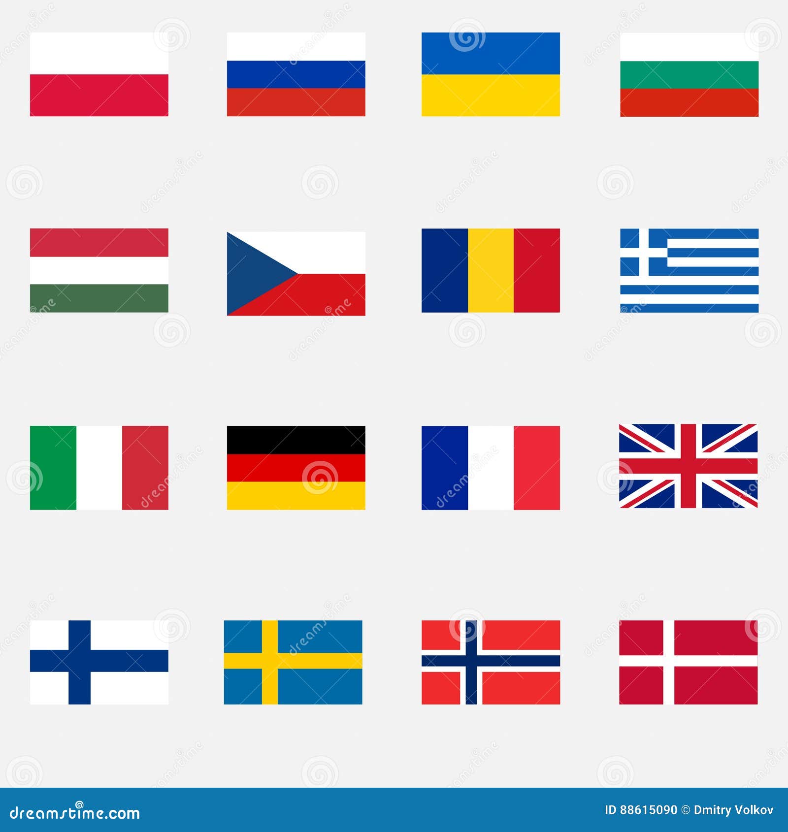 Flags of European Countries Stock Illustration - Illustration of ...