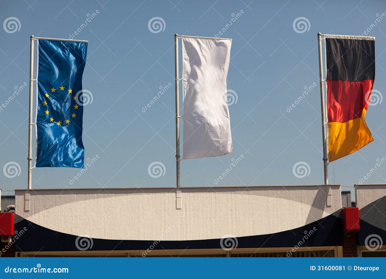 Flags of European Union EU, Germany and White Flag Stock Image - Image ...