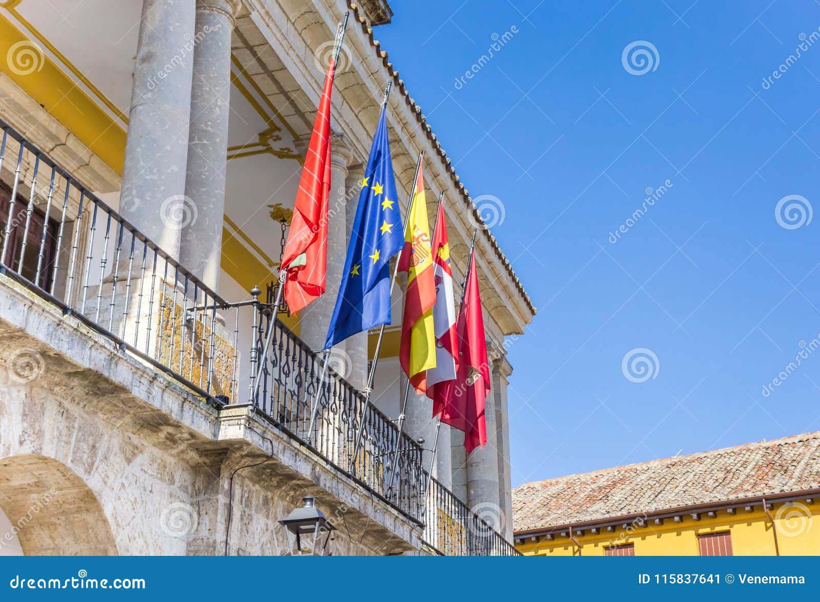 Flags at the Facade of the Town Hall of Toro Stock Image - Image of ...